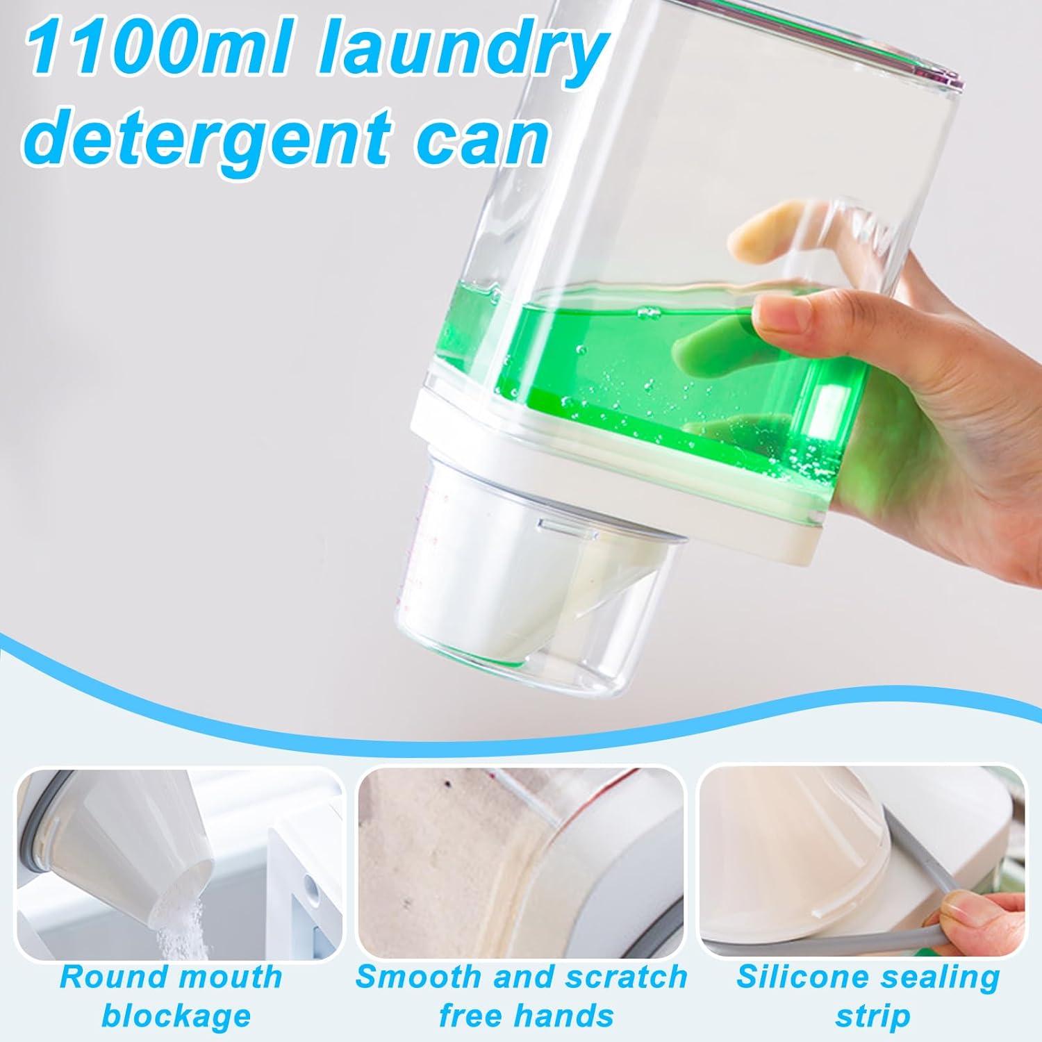 1100 ml Laundry Detergent Dispenser with Measuring Cup: Washing Powder ...