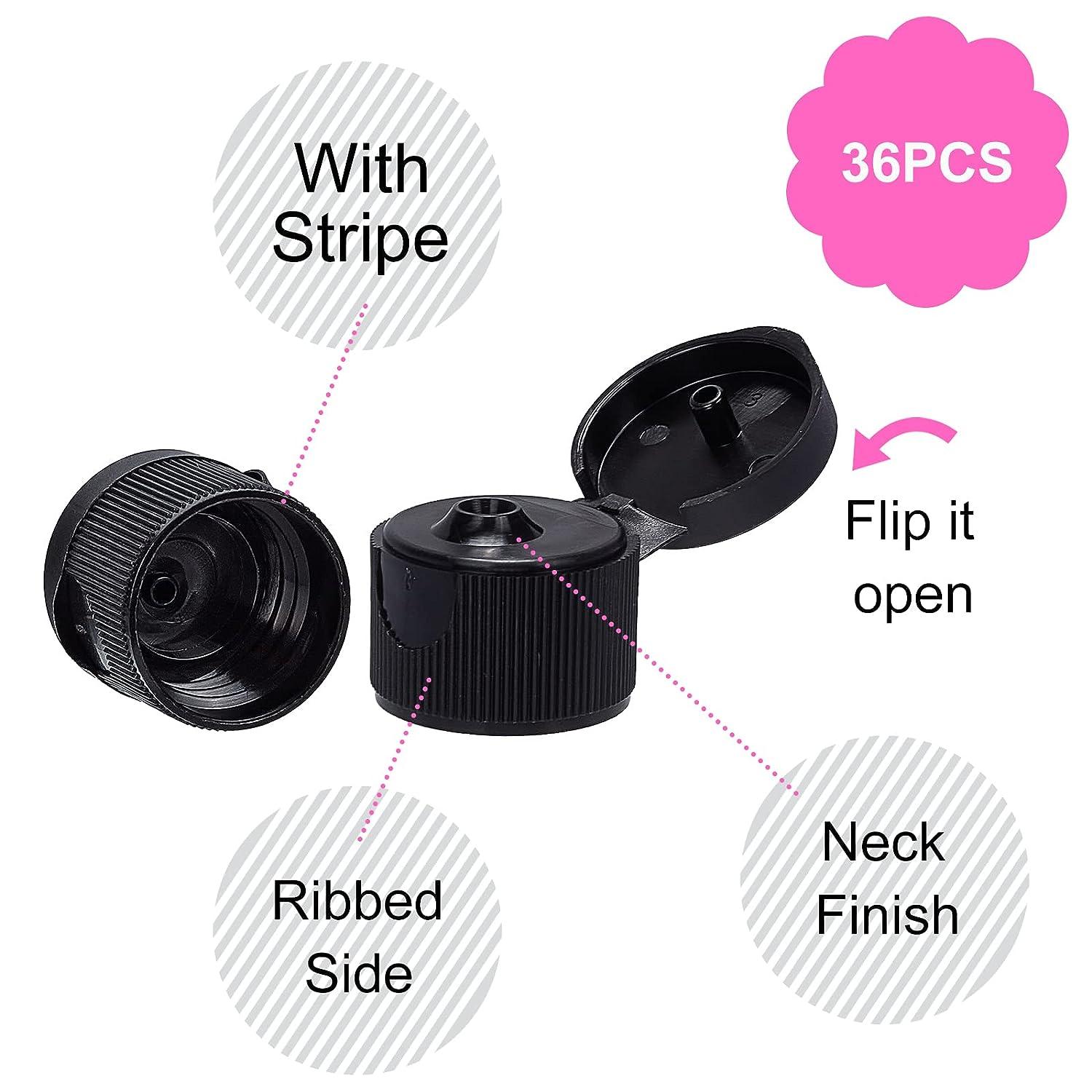 OLYCRAFT 36pcs Black Flip Top Caps - 0.12 inch Orifice Plastic ...