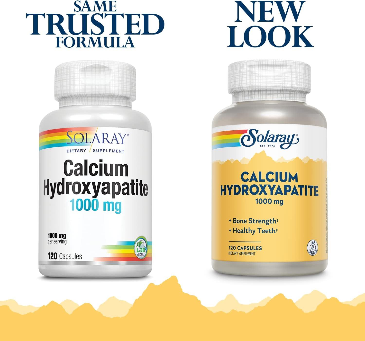 Solaray Calcium Hydroxyapatite 1000mg | Advanced Bone & Teeth Health ...