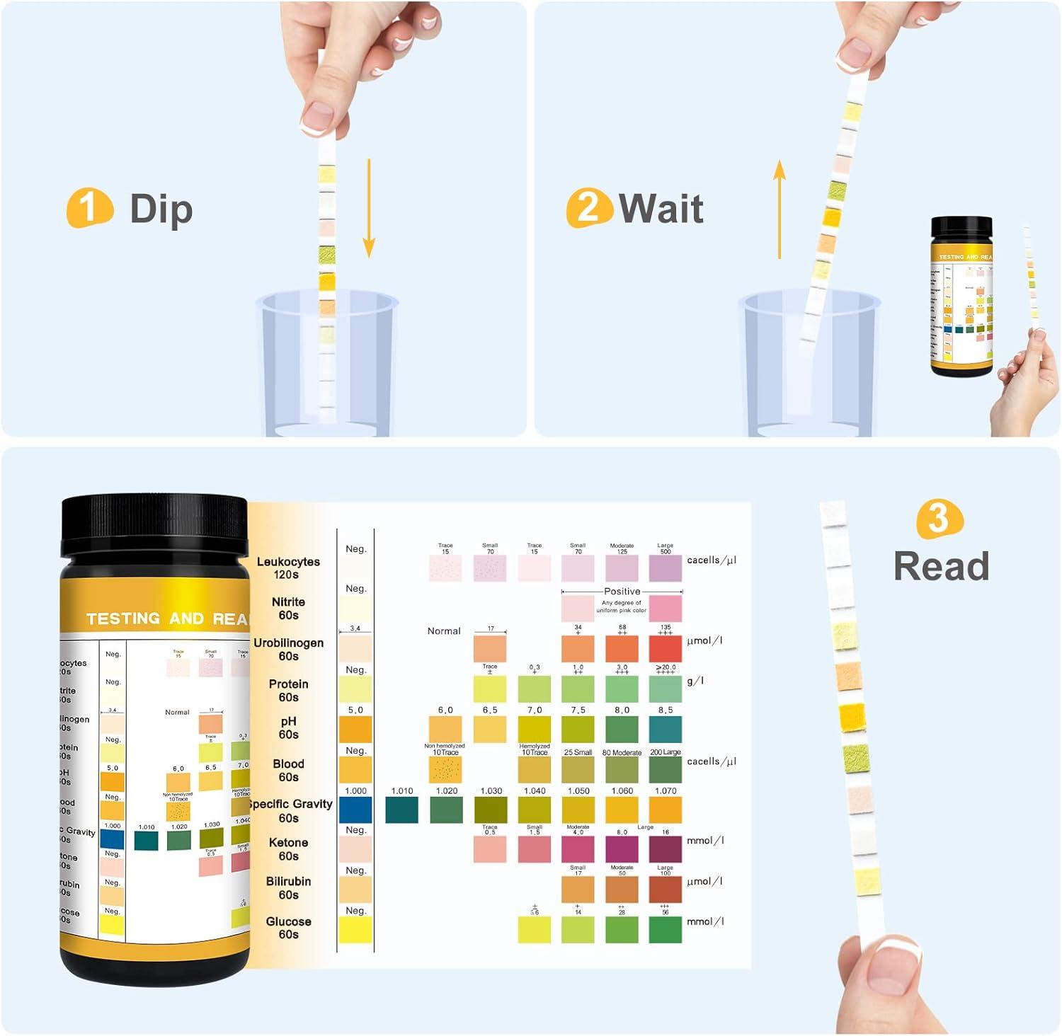 Easy Home Vet Pet Urine Test Strips 10 Parameters Animal Urinalysis ...