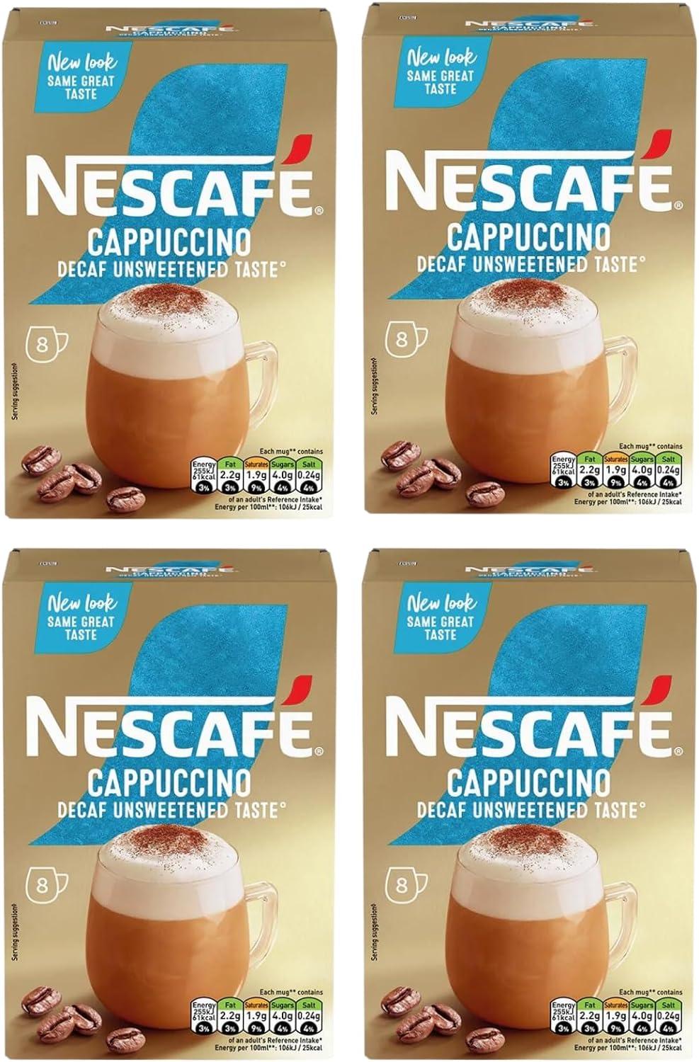 Coffee Multipack With 4x Nescafe Cappuccino Unsweetened Taste Decaf ...
