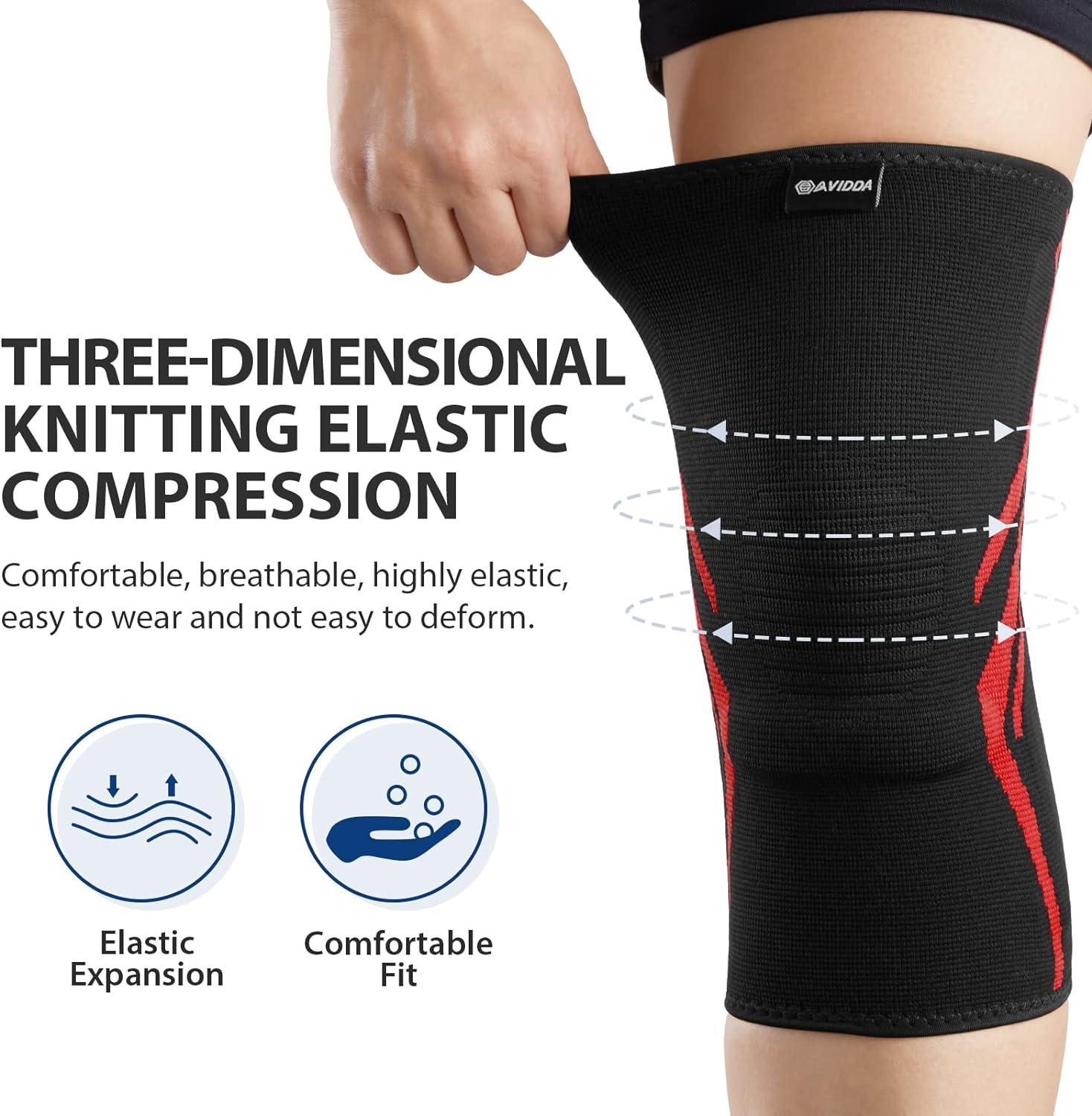 AVIDDA Knee Support Brace - Compression Sleeve for Arthritis & Joint ...