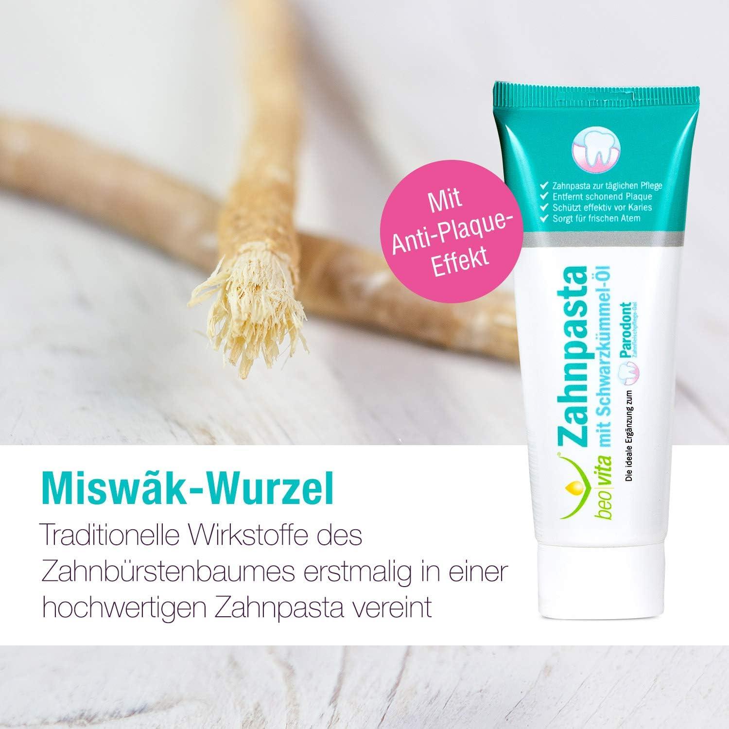 Beovita Toothpaste & Parodont Gel Set - Black Cumin Oil (75ml & 10ml ...