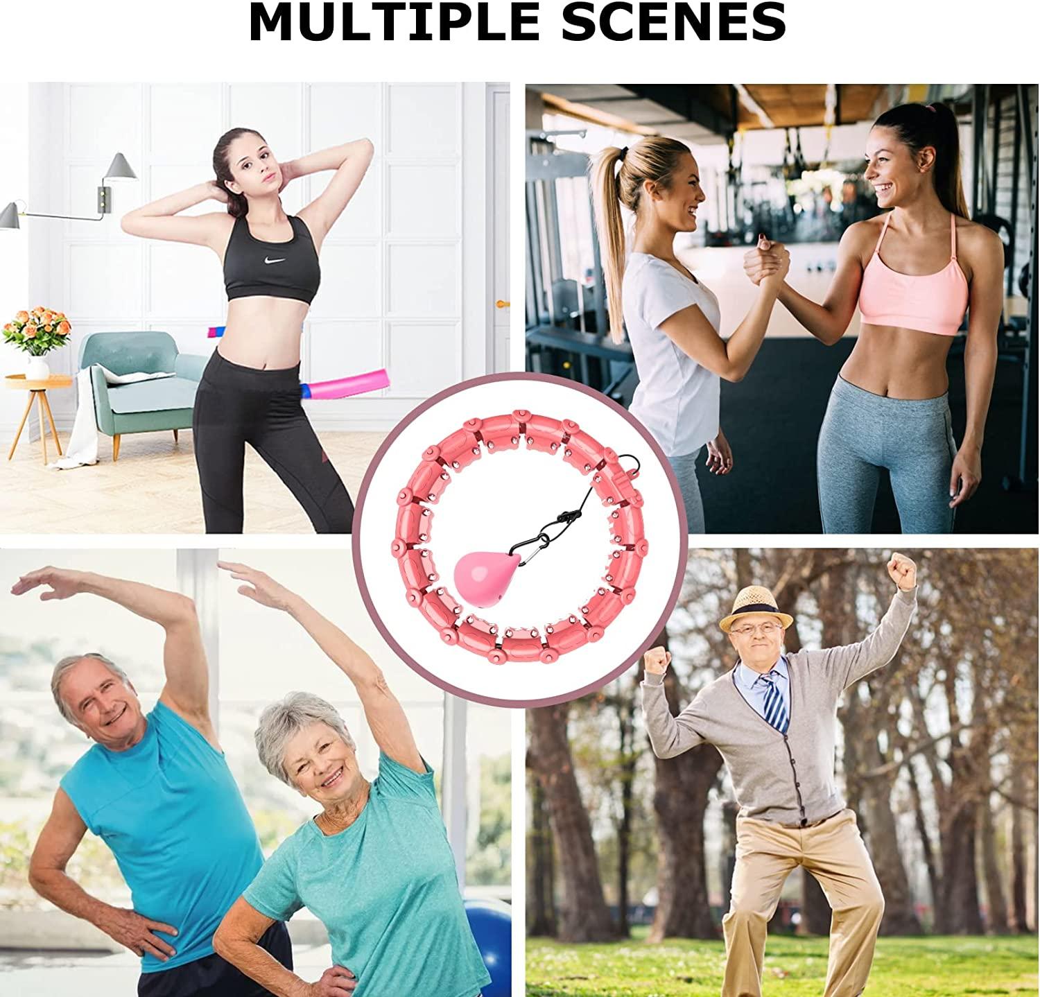 Upgraded Large Size Smart Weighted Hoola Hoop for Abdomen Fitness and Weight Loss - 24 ...