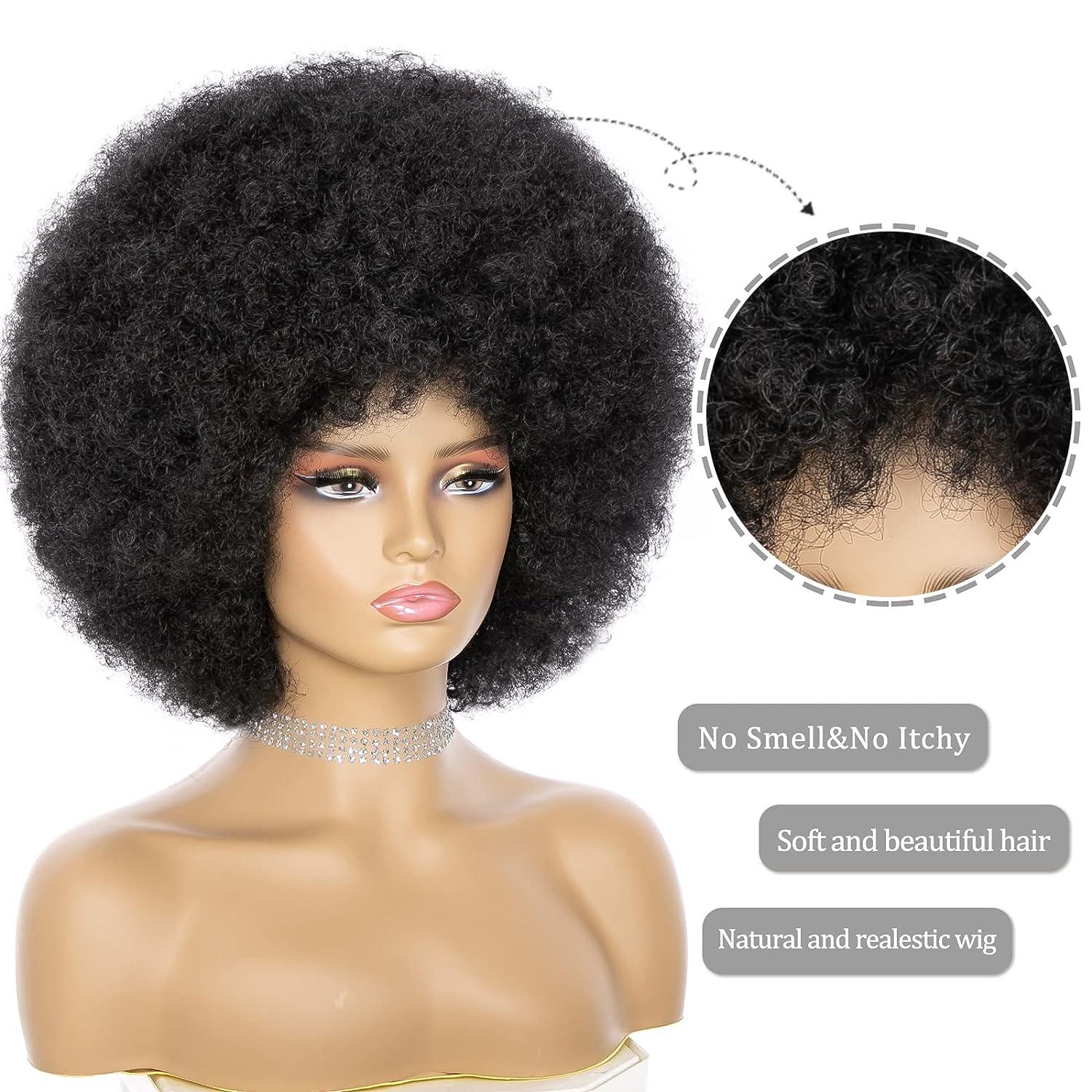 Soft Afro Wig for Women & Men - Natural Looking Short Afro Curly Hair ...