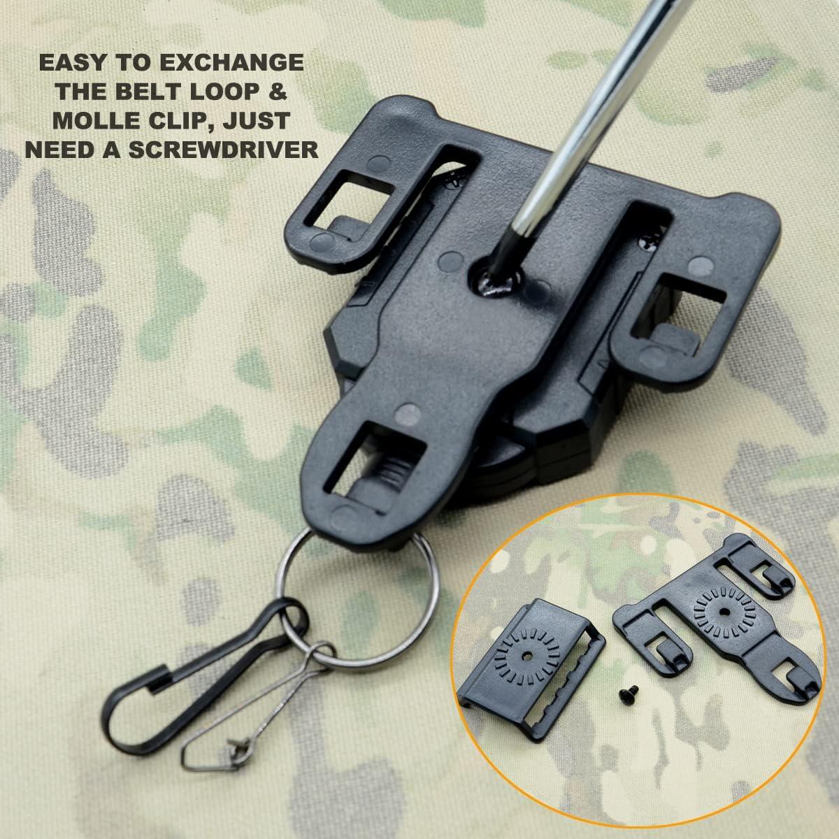 ROCOTACTICAL Military Gear Retractor | Molle Tactical Tether with Belt ...