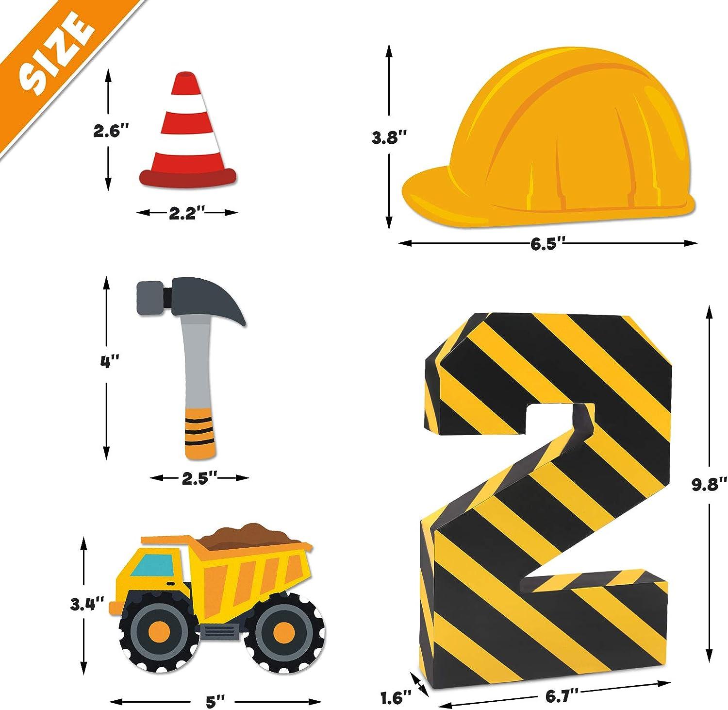 Construction 2nd Birthday Party Supplies - Paper Mache 2 Number Sign ...