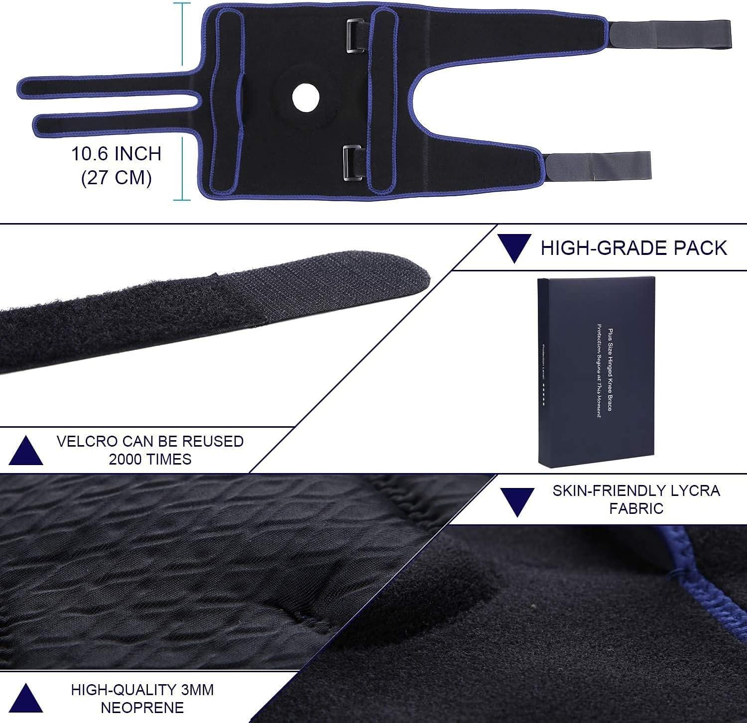 Nvorliy Plus Size XX-Large Hinged Knee Brace for Arthritis Support ...