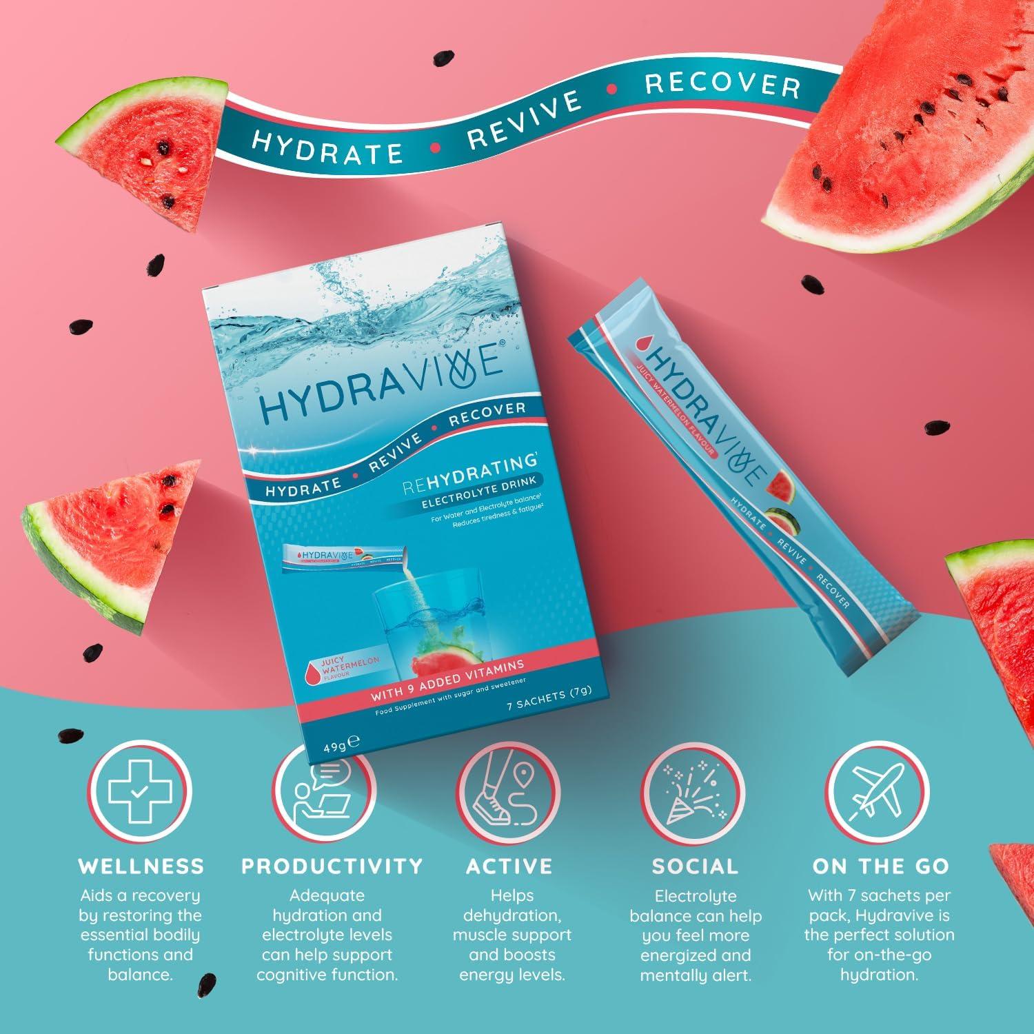 Hydravive Rehydration Electrolytes Powder - High Strength Vitamin C and ...