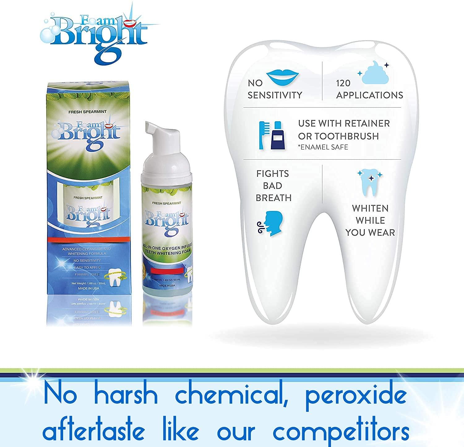 FoamBright 2-in-1 Aligner & Retainer Cleaner - Stain Remover, Teeth ...