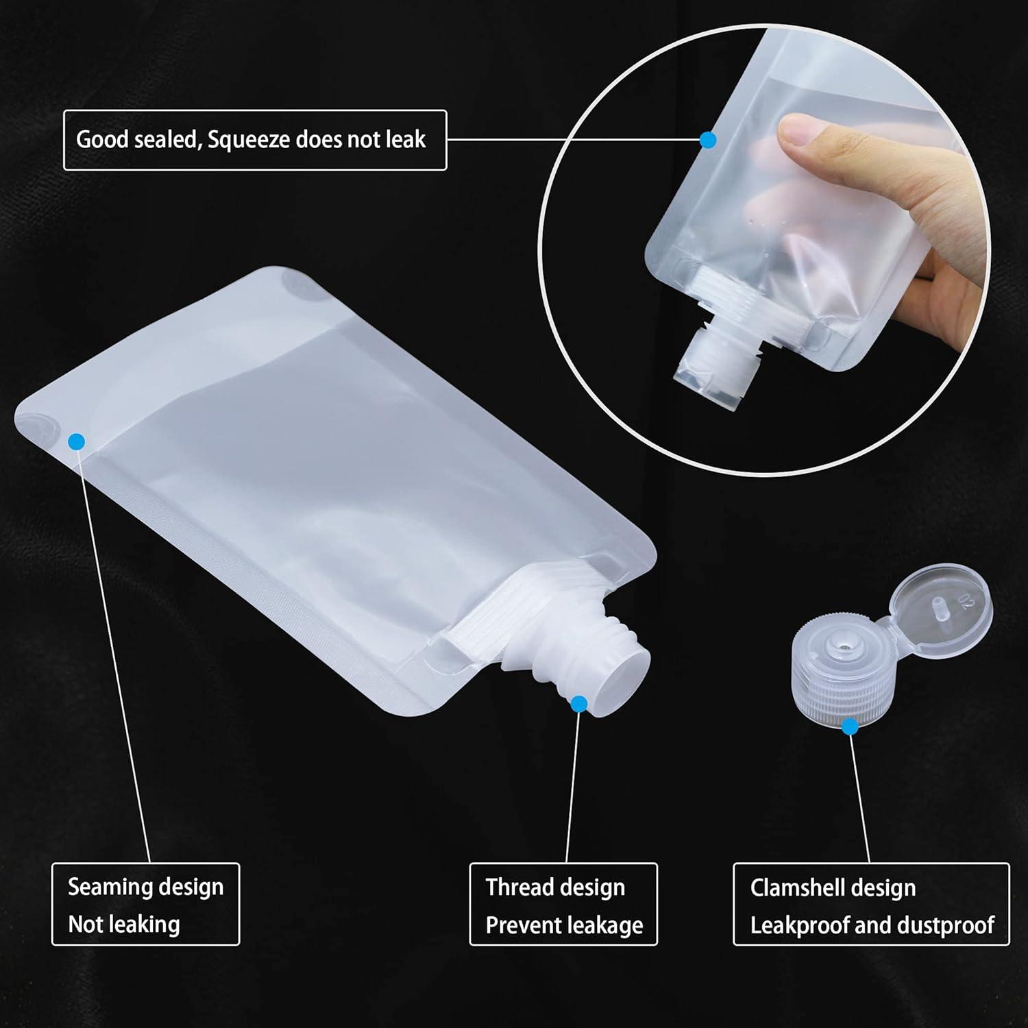 RIIEYOCA 8 Piece Portable Travel Pouches - 200ml Refillable Clear ...