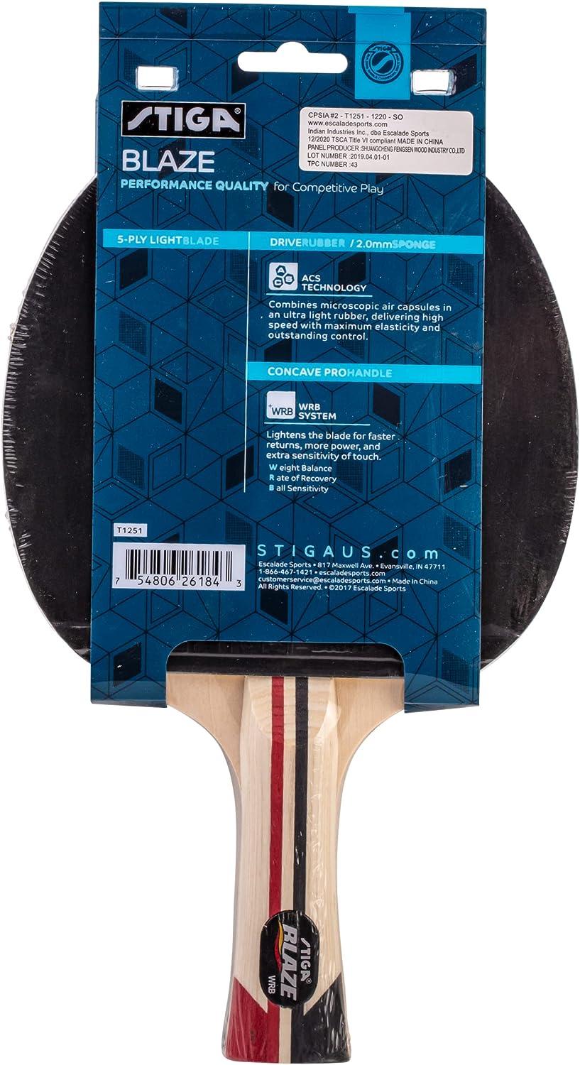 STIGA Blaze Table Tennis Racket - Premium Quality Ping Pong Paddle ...