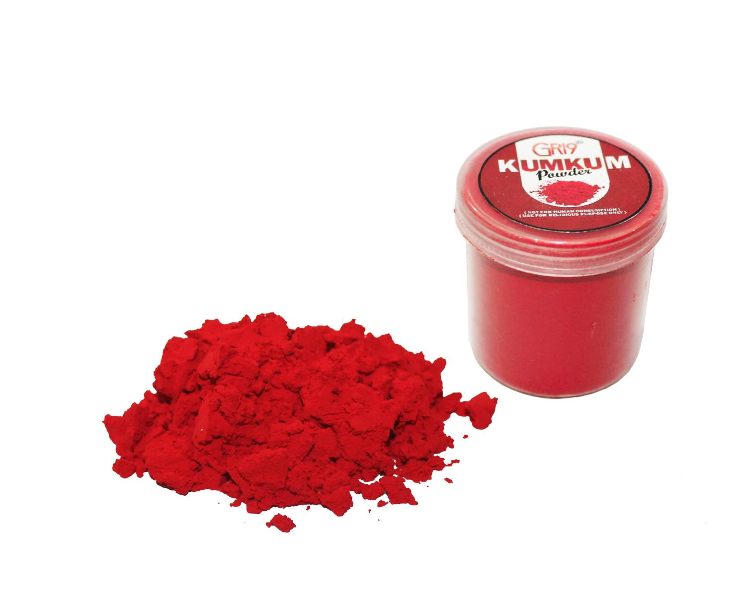 Indian Dark Red Pure Kumkum Powder for Makeup & Hindu Rituals 0.90 oz ...