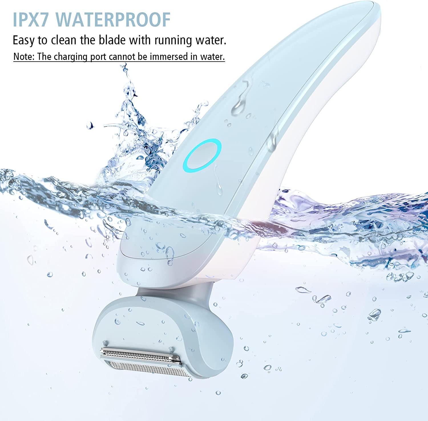 RenFox Electric Razor for Women with LED Light - Rechargeable 3-Blade ...