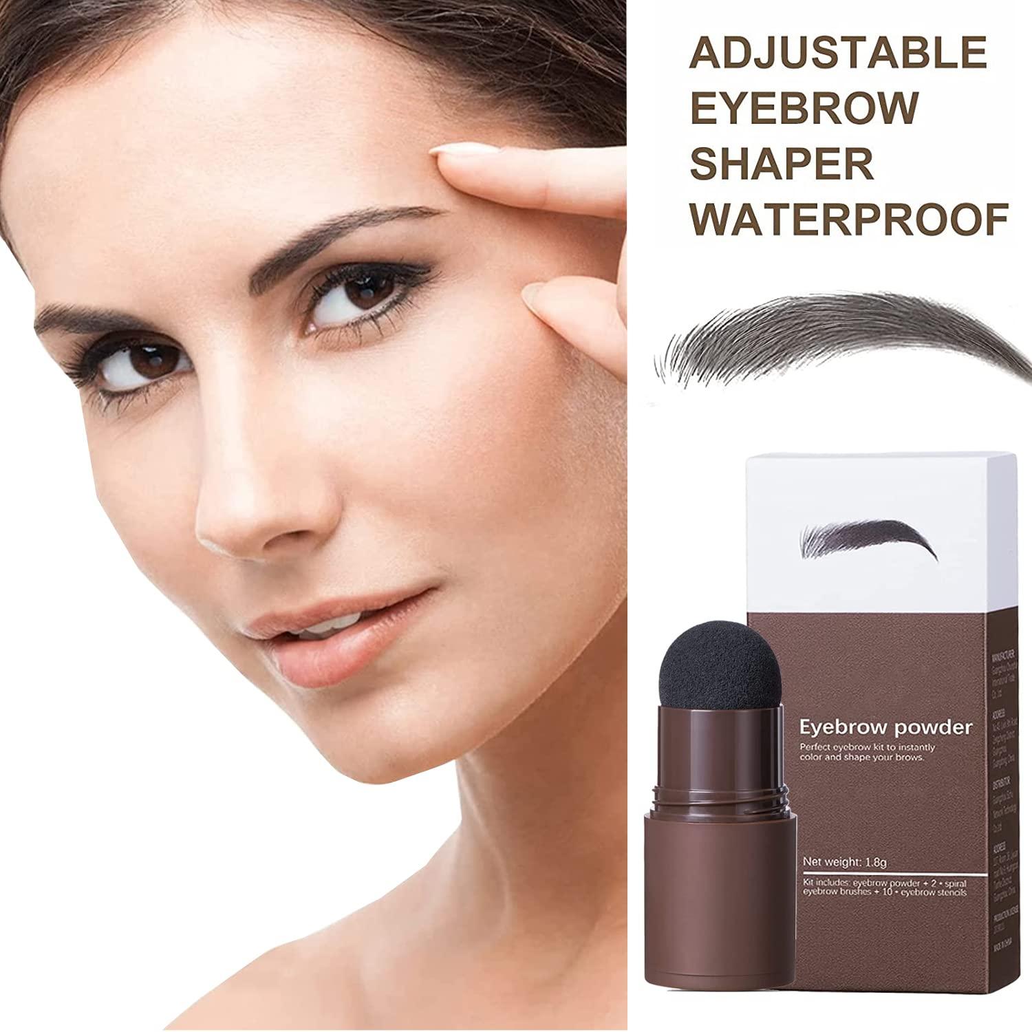 Brow Stamp & Stencil Kit - Waterproof One Step Brow Powder with 10 ...