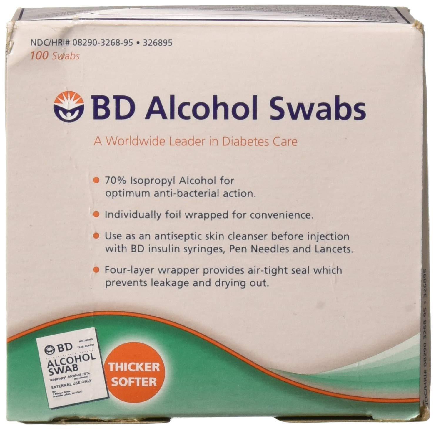 BD Alcohol Swabs - Medical-Grade Disinfectant Wipes (100 Pack)