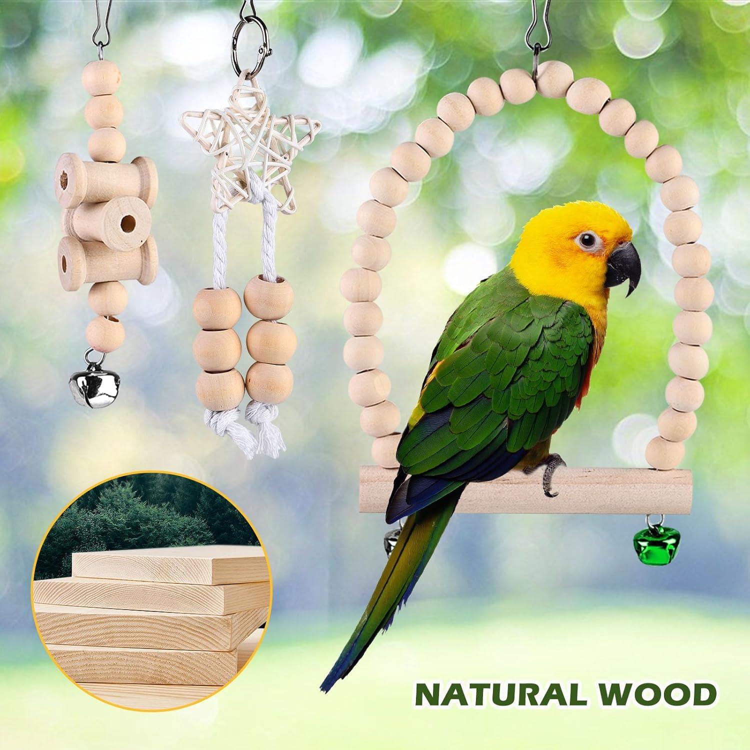 9-Piece Bird Toys Set | Parrot & Budgie Accessories | Cage Rocking Toys ...
