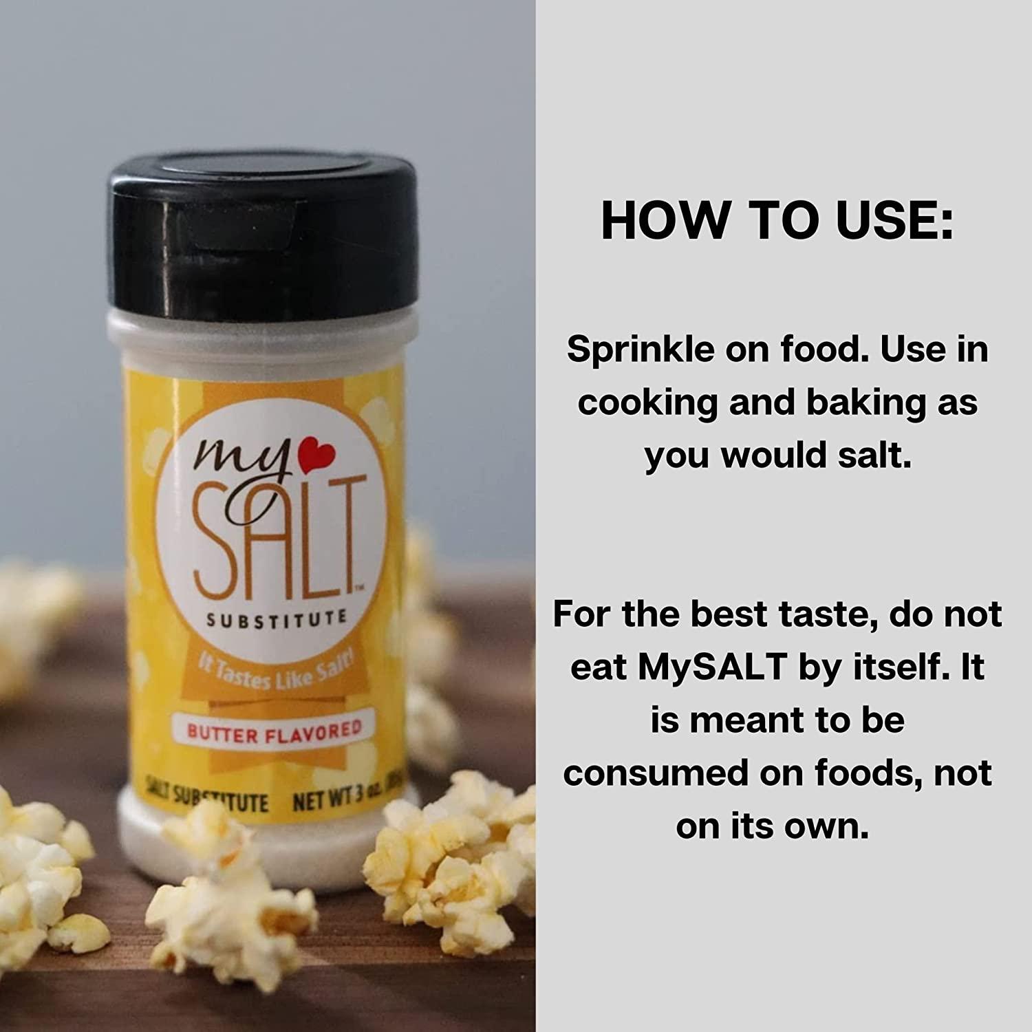 MySALT Butter Flavored Salt Substitute - 100% Salt Free Seasoning for ...