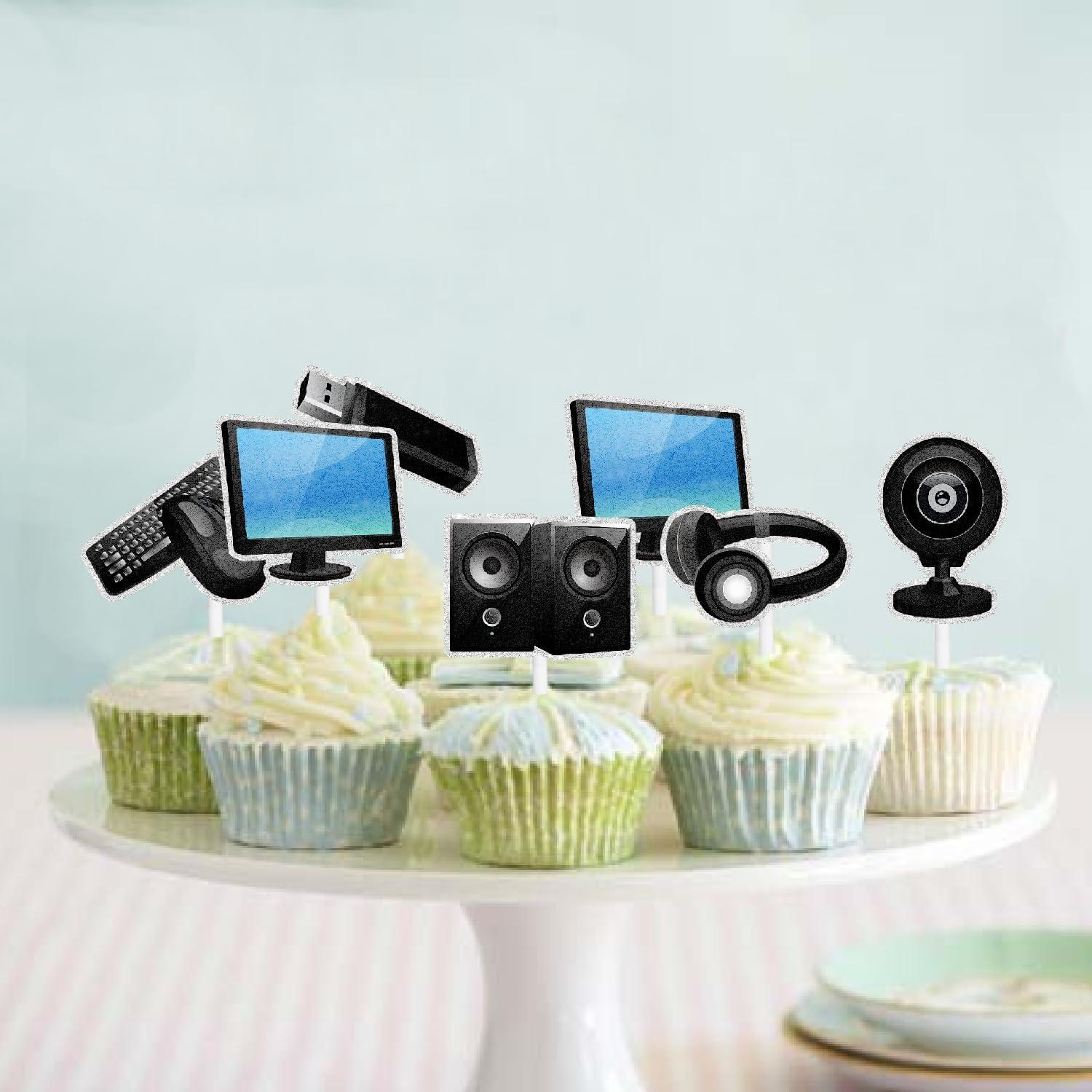 Smart Computer Themed Happy Birthday Cupcake Toppers Set of 18 - These ...