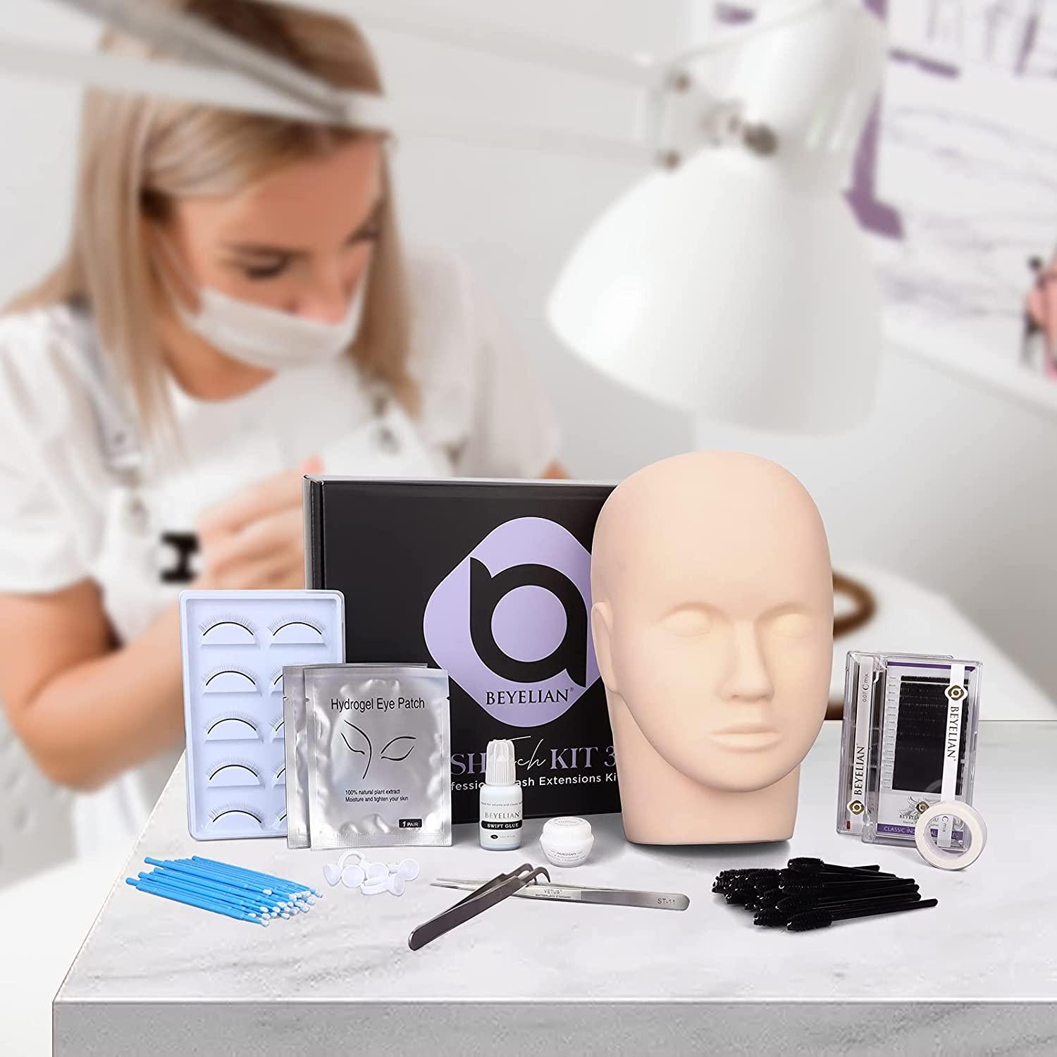 Professional Eyelash Extension Kit with Mannequin Head | BEYELIAN Lash ...