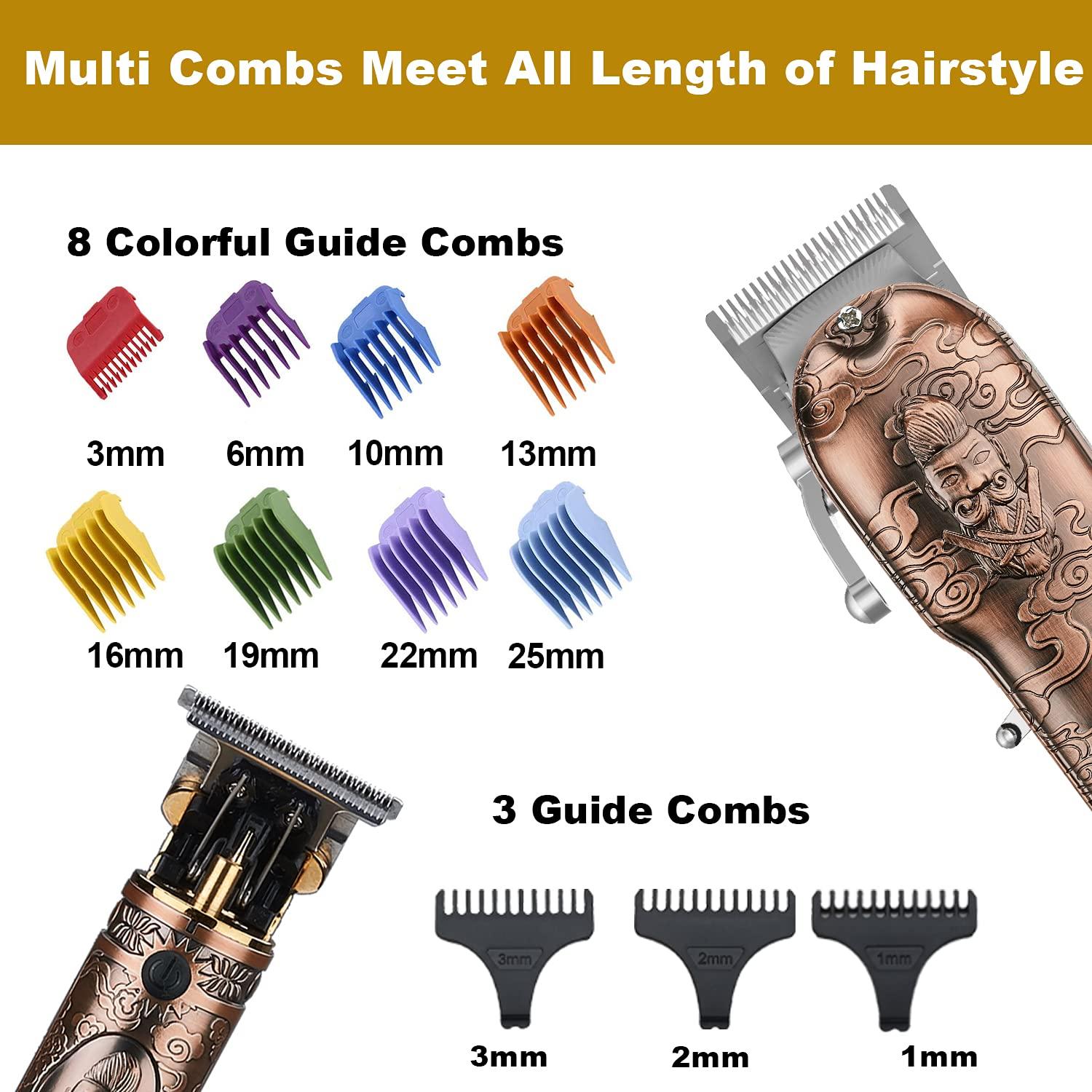 RESUXI Hair Clippers for Men - Professional T-Blade Trimmer Set ...
