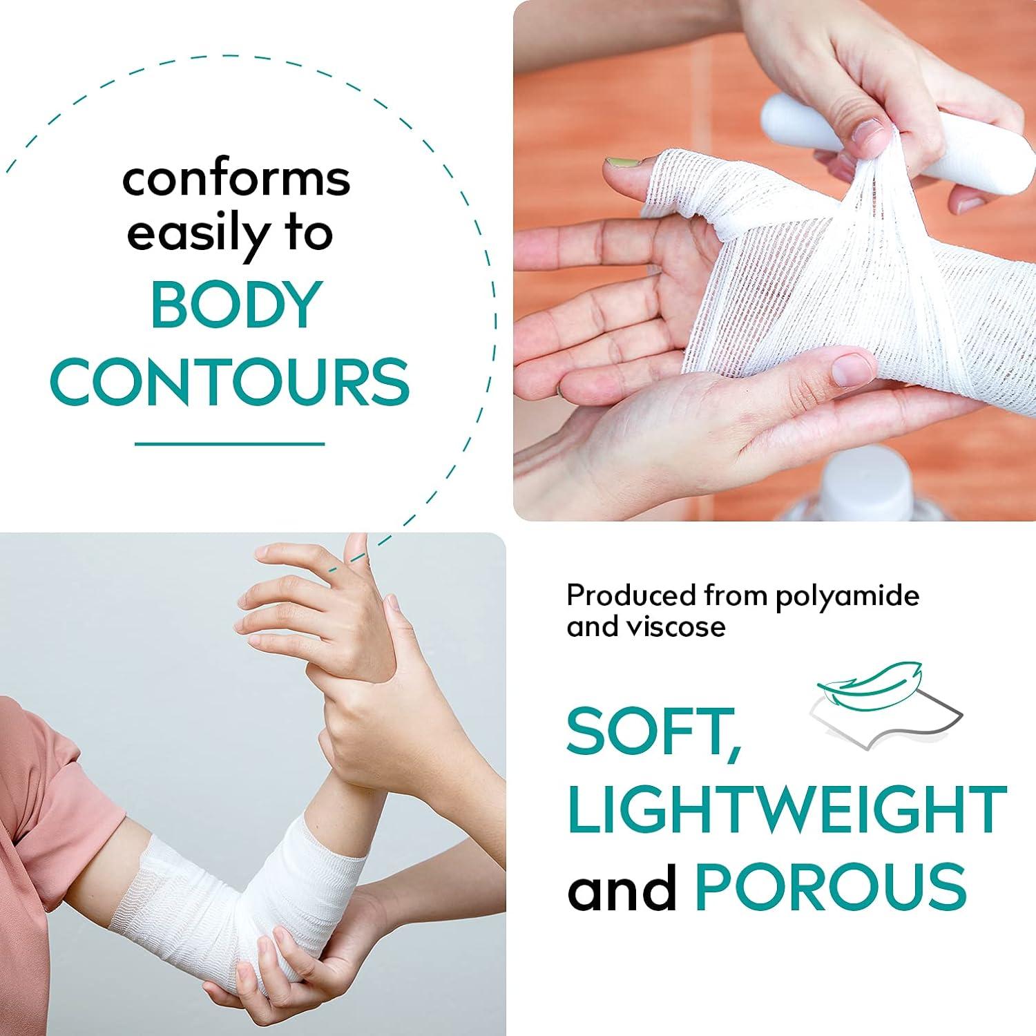 Medrull 15-Piece Gauze Bandage Set - 10cm x 4m Ultra Crepp Fixation ...