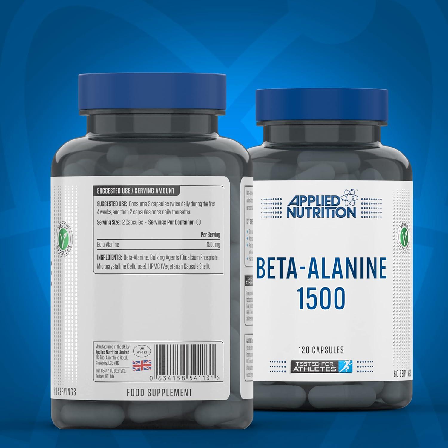 Applied Nutrition Beta Alanine 1500 - 750mg Per Capsule - 120 Capsules ...
