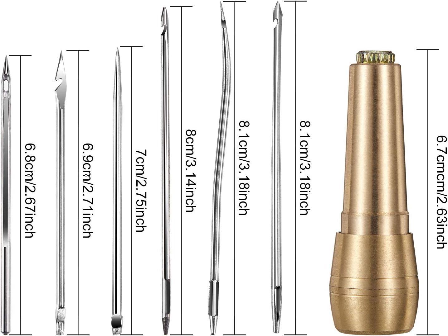 6-Piece Canvas Leather Sewing Awl Set with Copper Handles - Handmade ...