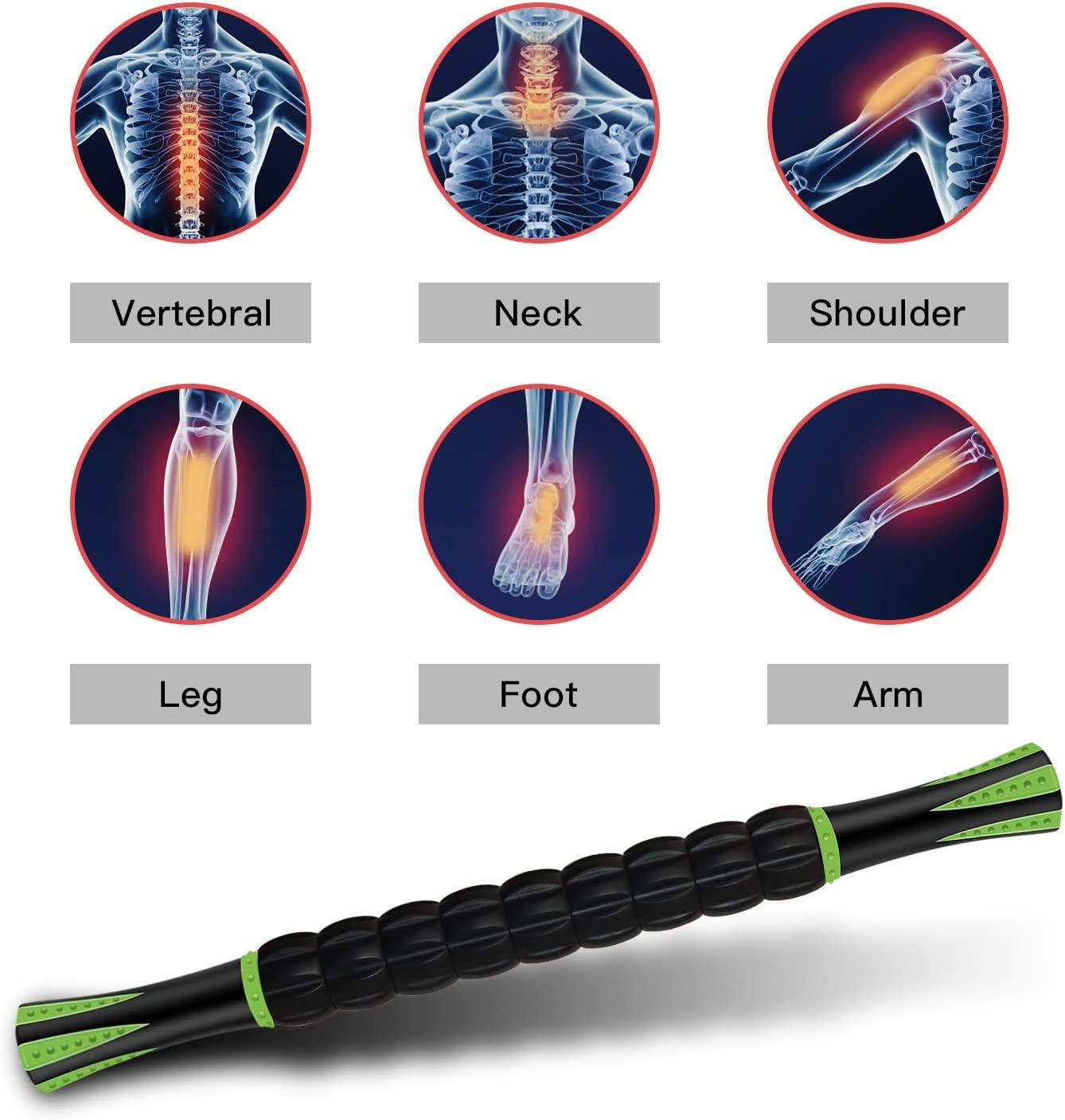 Muscle Roller Stick for Athletes - Relieve Soreness & Tightness - Green ...