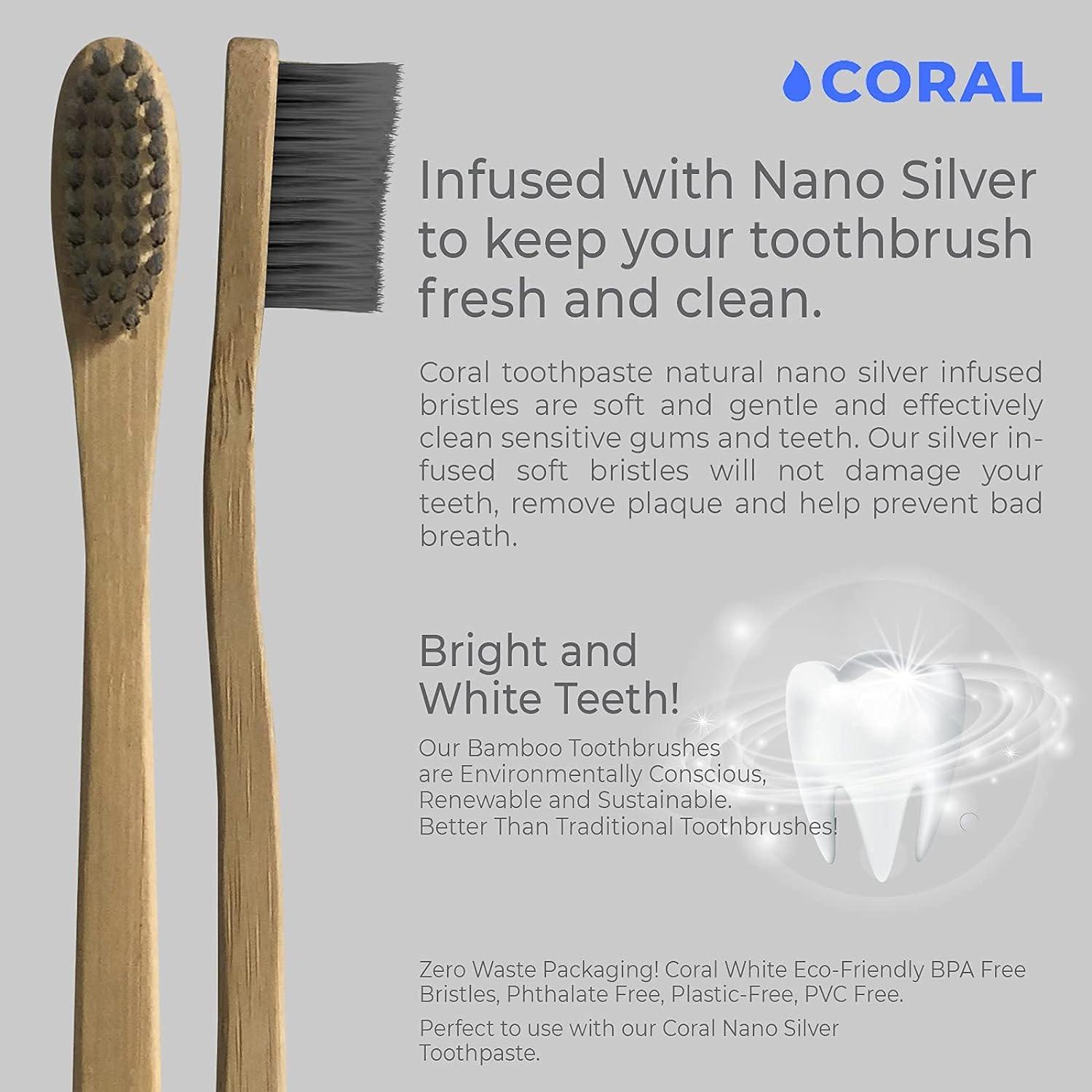 Natural Coral Toothpaste with Biodegradable Nano Silver Infused Bamboo ...