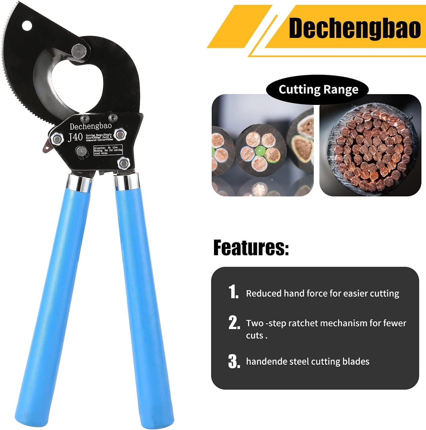 Dechengbao J40 Heavy Duty Ratchet Cable Cutter for Aluminum and Copper ...