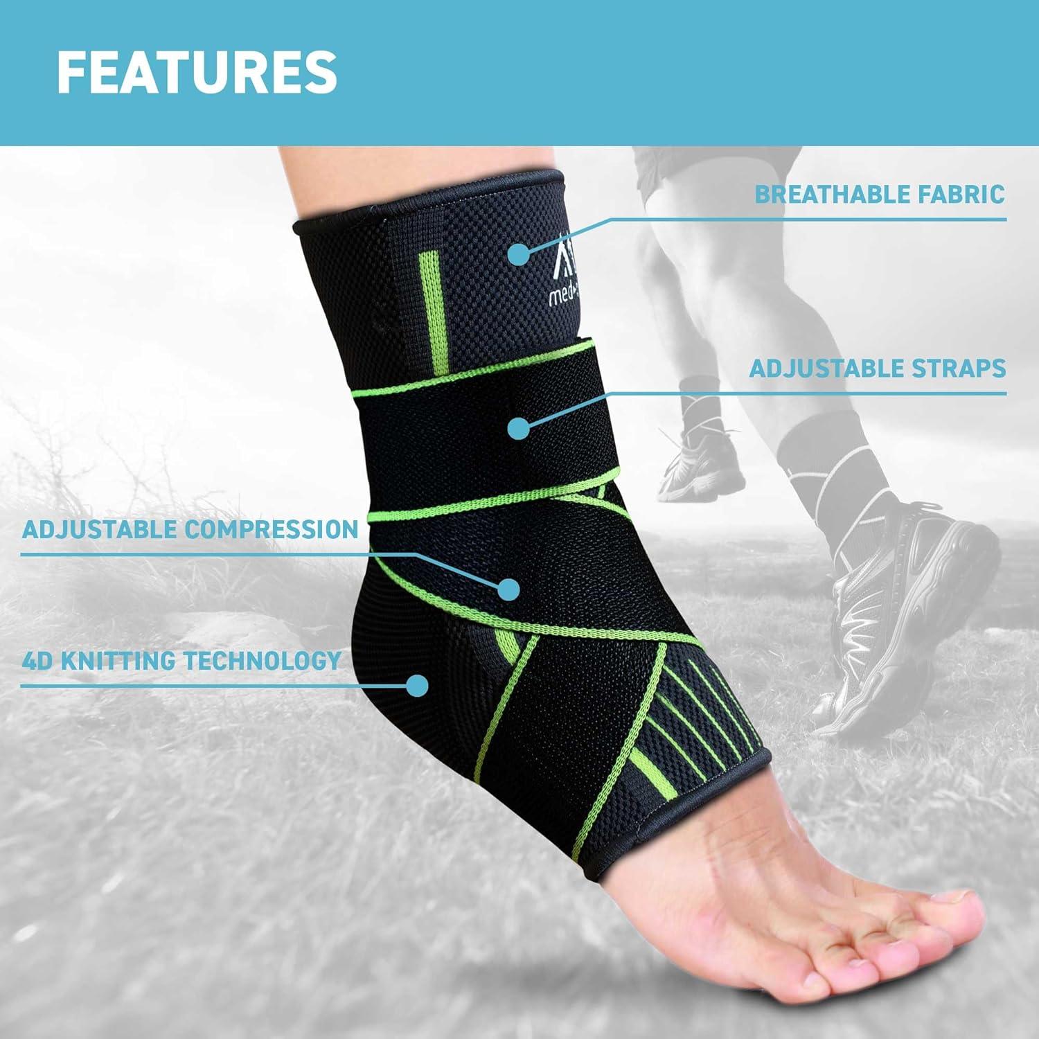 Med-Fit Stride-Flex Ankle Support - 3D Fabric Technology - Small Green ...
