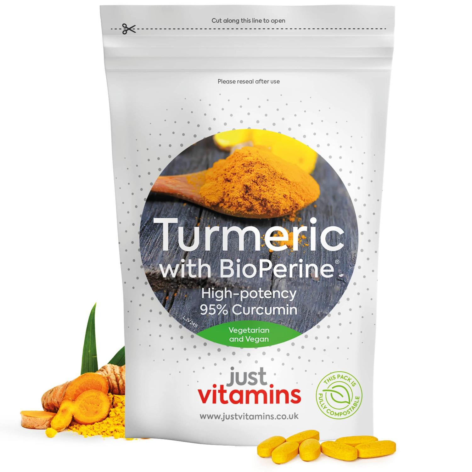 High Strength Turmeric Curcumin 95% + Black Pepper Bioperine 10 000mg ...