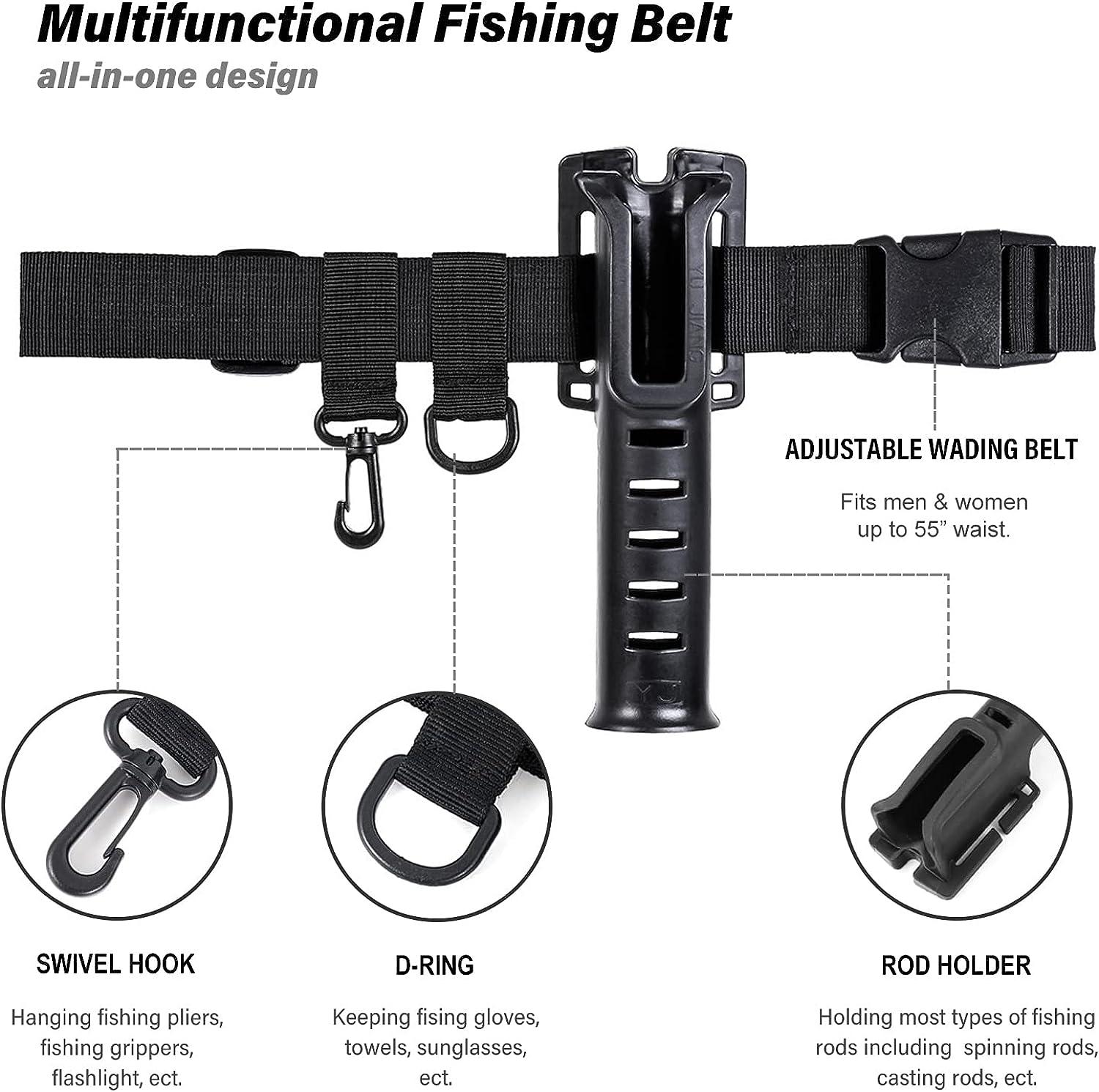 Adjustable Fishing Rod Holder Belt with Portable Pole Inserter - Men's ...