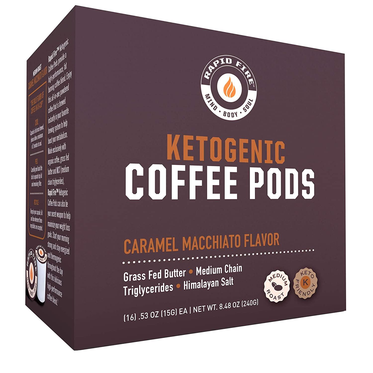 Rapidfire Caramel Macchiato Ketogenic High Performance Keto Coffee Pods ...