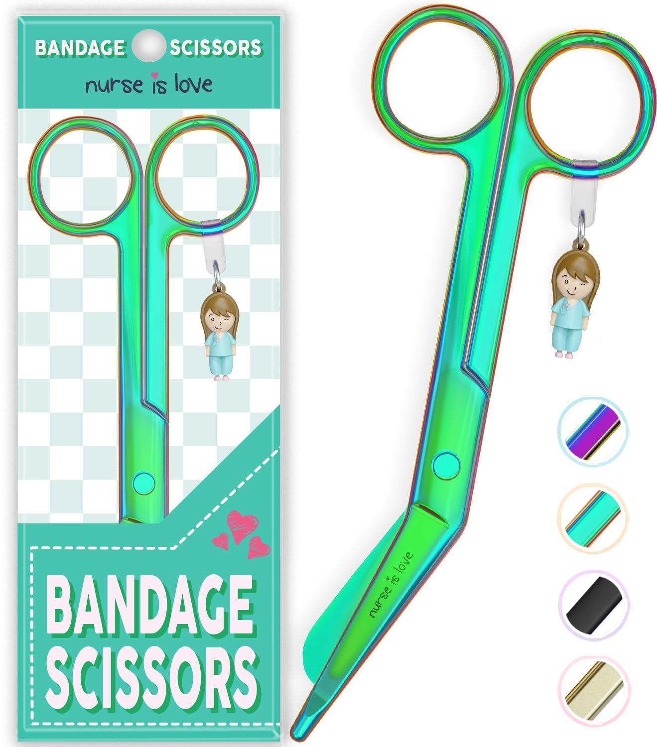 Nurse's Love Stainless Steel Bandage Scissors | Sharp Blades & Round ...
