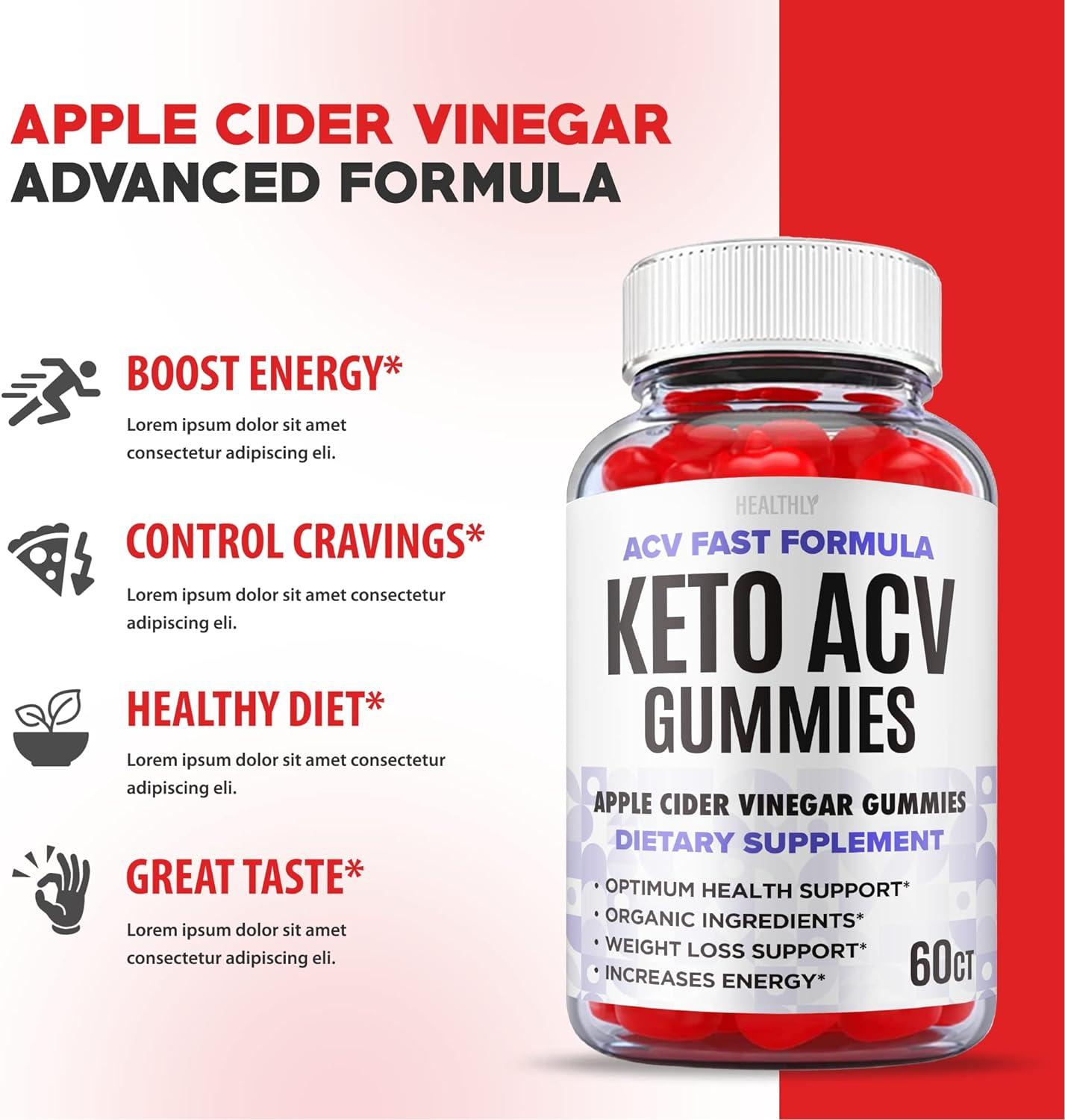 ACV Fast Formula Keto Gummies (2 Pack) - Vegan Weight Loss Supplement ...