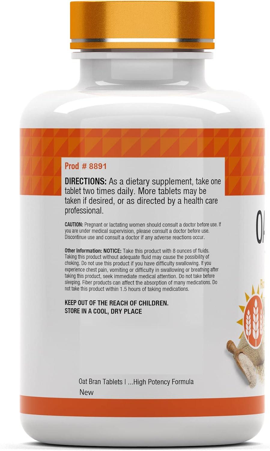 tnvitamins Oat Bran Tablets | 100 Tablets x 1 000 MG per Tablet | Oat ...