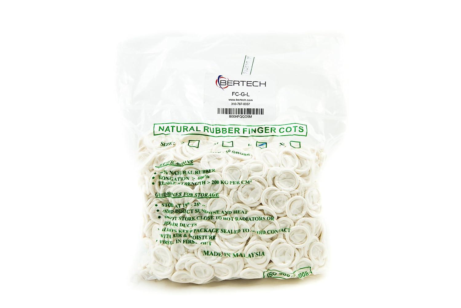 Powder-Free Large White Latex Finger Cots - Pack of 1440 | Bertech