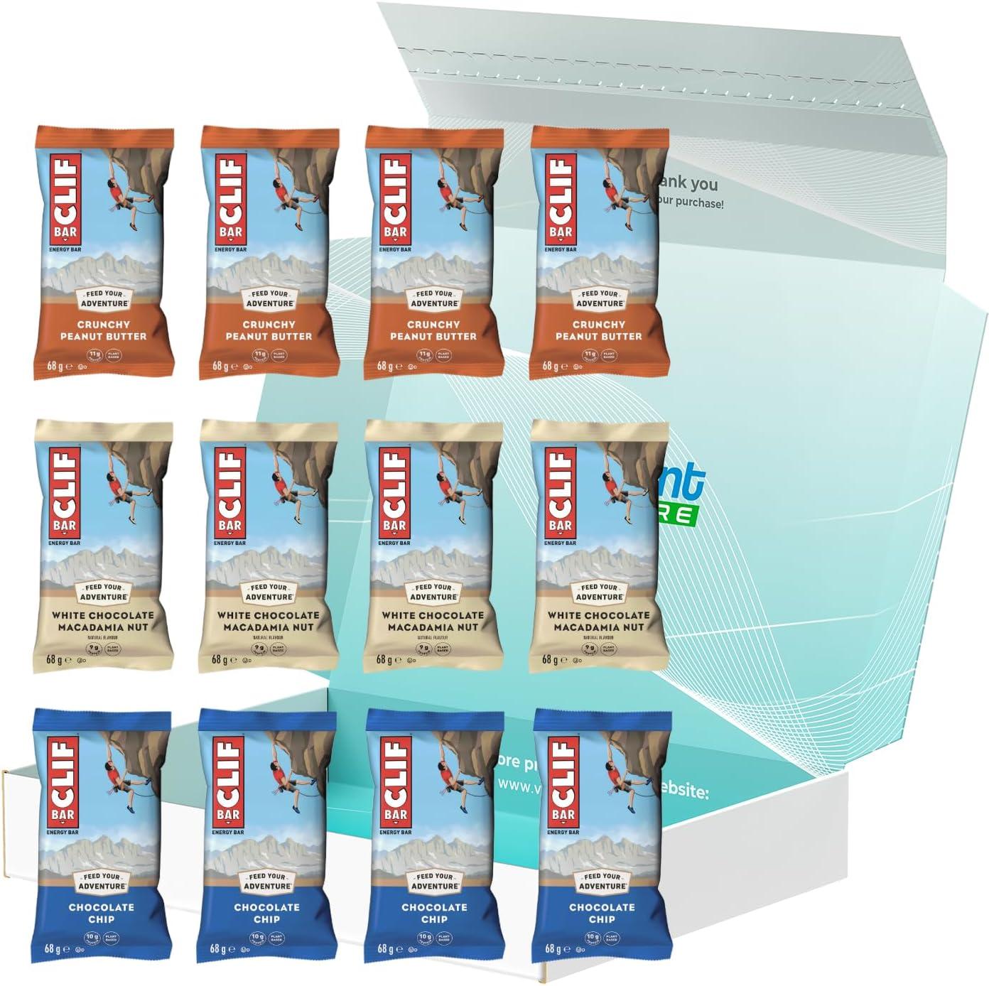 CLIF BAR Mixed Selection Box - Chocolate Chip, Peanut Butter, White ...