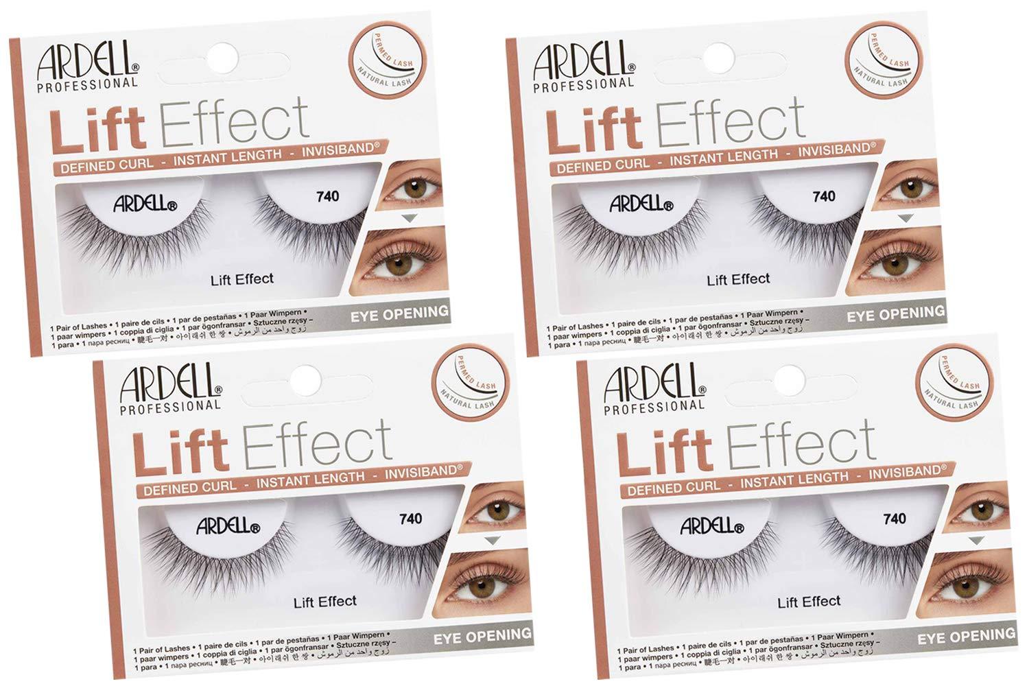 Ardell 740 Lift Effect False Strip Lashes - Pack of 4 | Long-Lasting ...