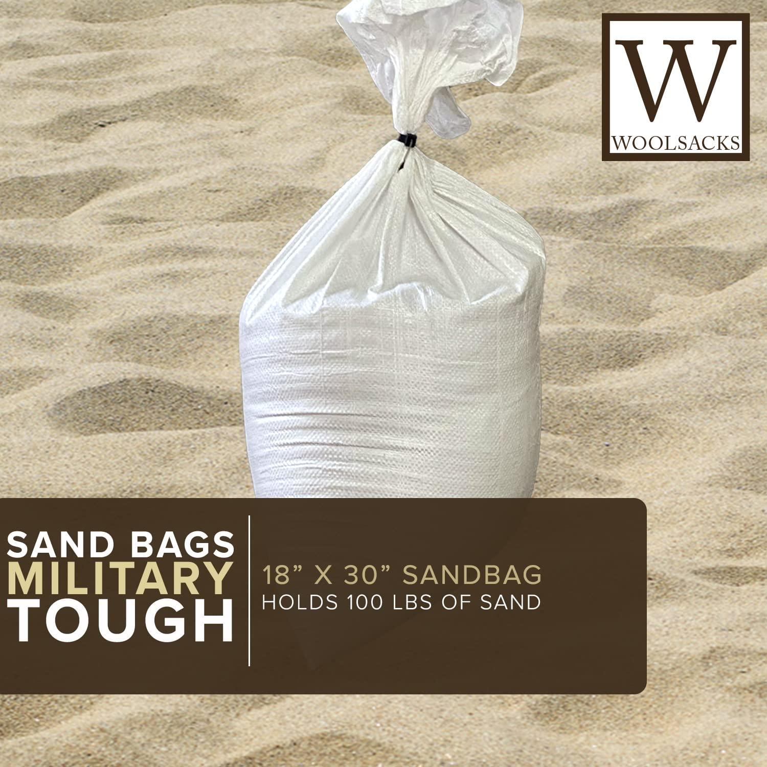 Woolsacks 18x30 Polypropylene Sand Bags - Empty White Sandbags with ...
