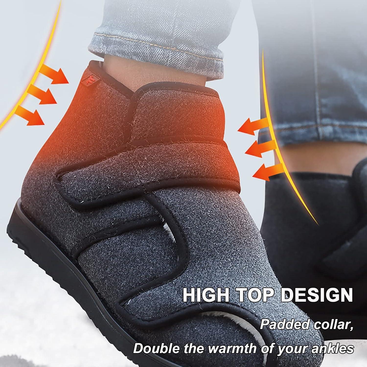 Winter Men's Extra Wide Diabetic Shoes with Arch Support - Orthopedic ...