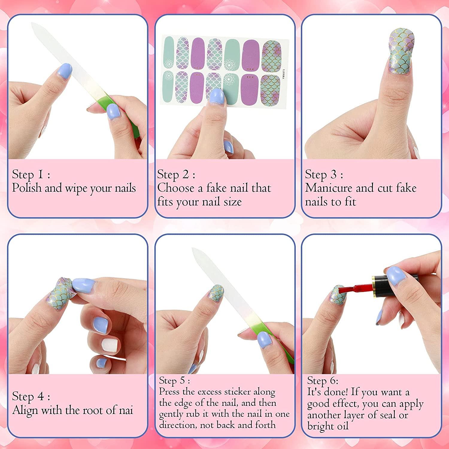 Gradient Style Nail Polish Stickers - 336 Pieces Self-Adhesive Nail ...