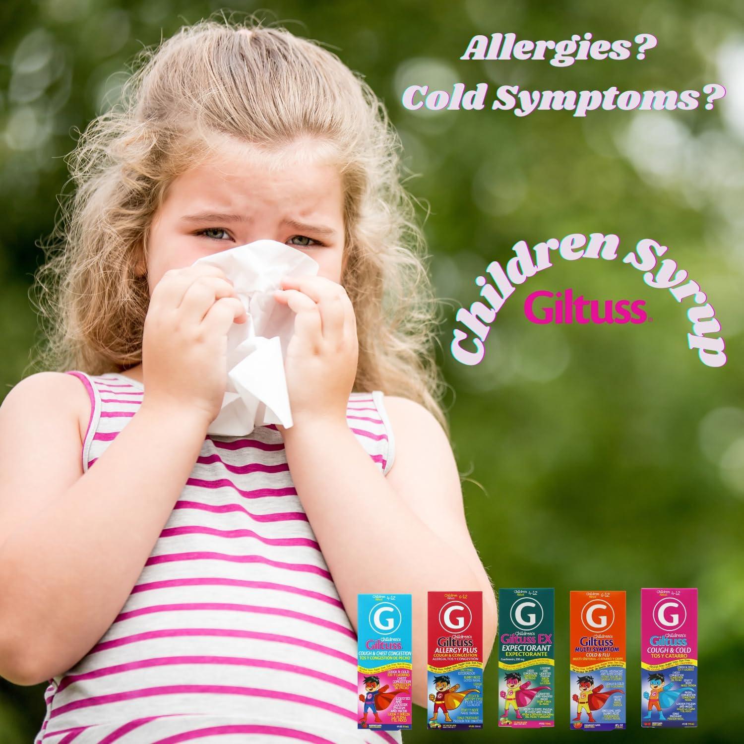 Giltuss Children's Allergy + Cough Syrup - Alcohol-Free & Sugar-Free ...