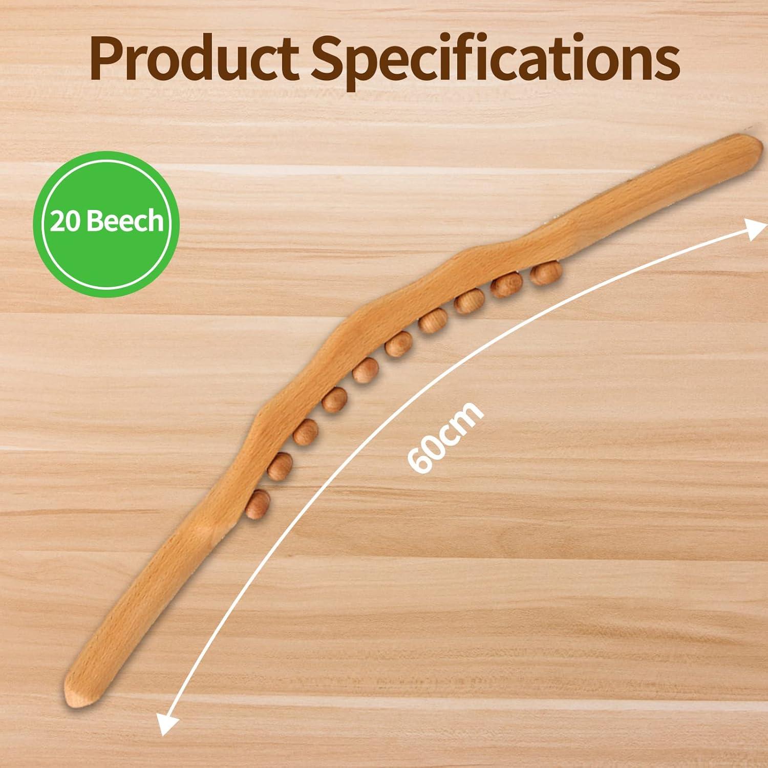 Full Body Scraping Stick | Wooden Acupuncture Fascia Roll Massage Tool ...