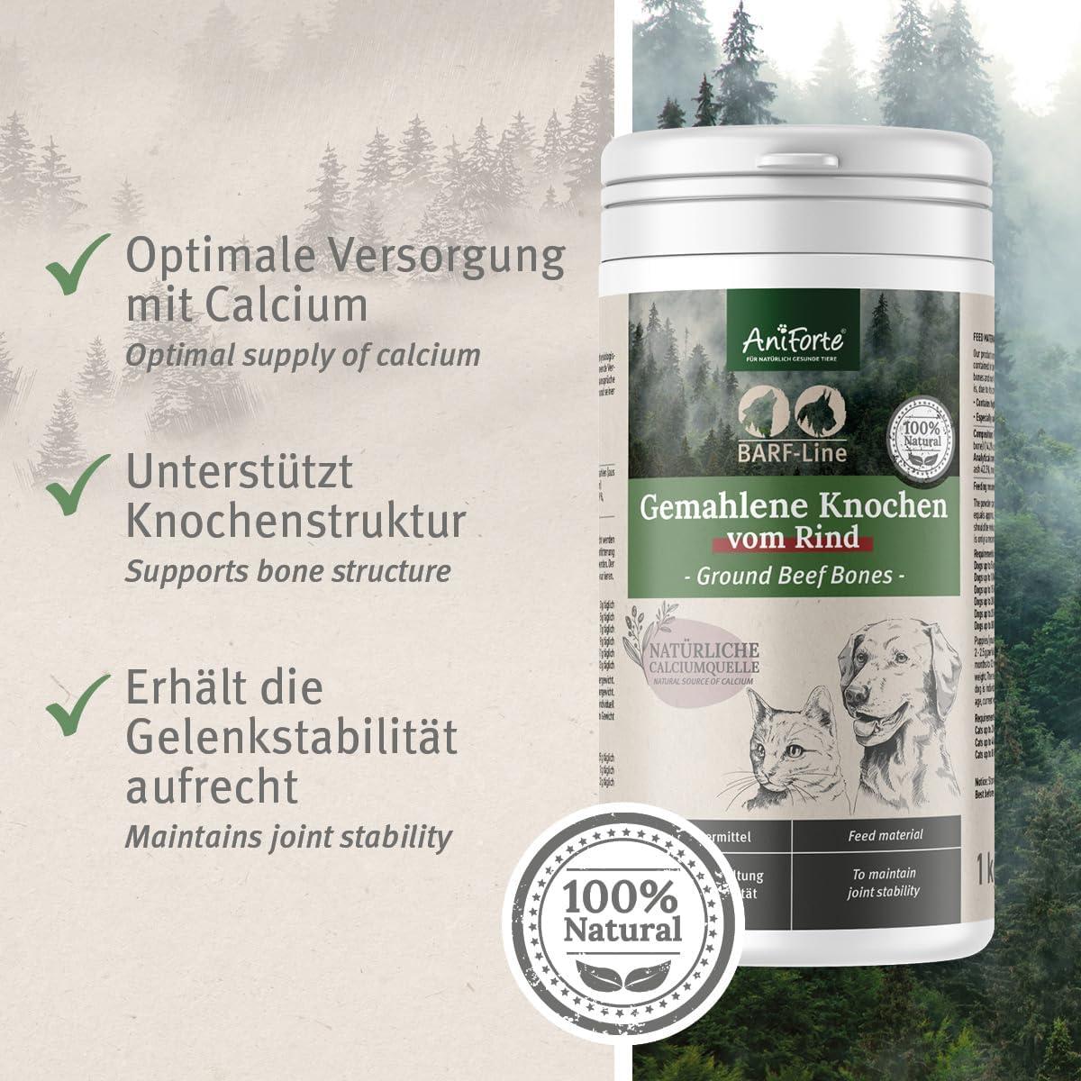 Aniforte Ground Bones for Dogs & Cats 1 kg - Natural Calcium for Bone ...