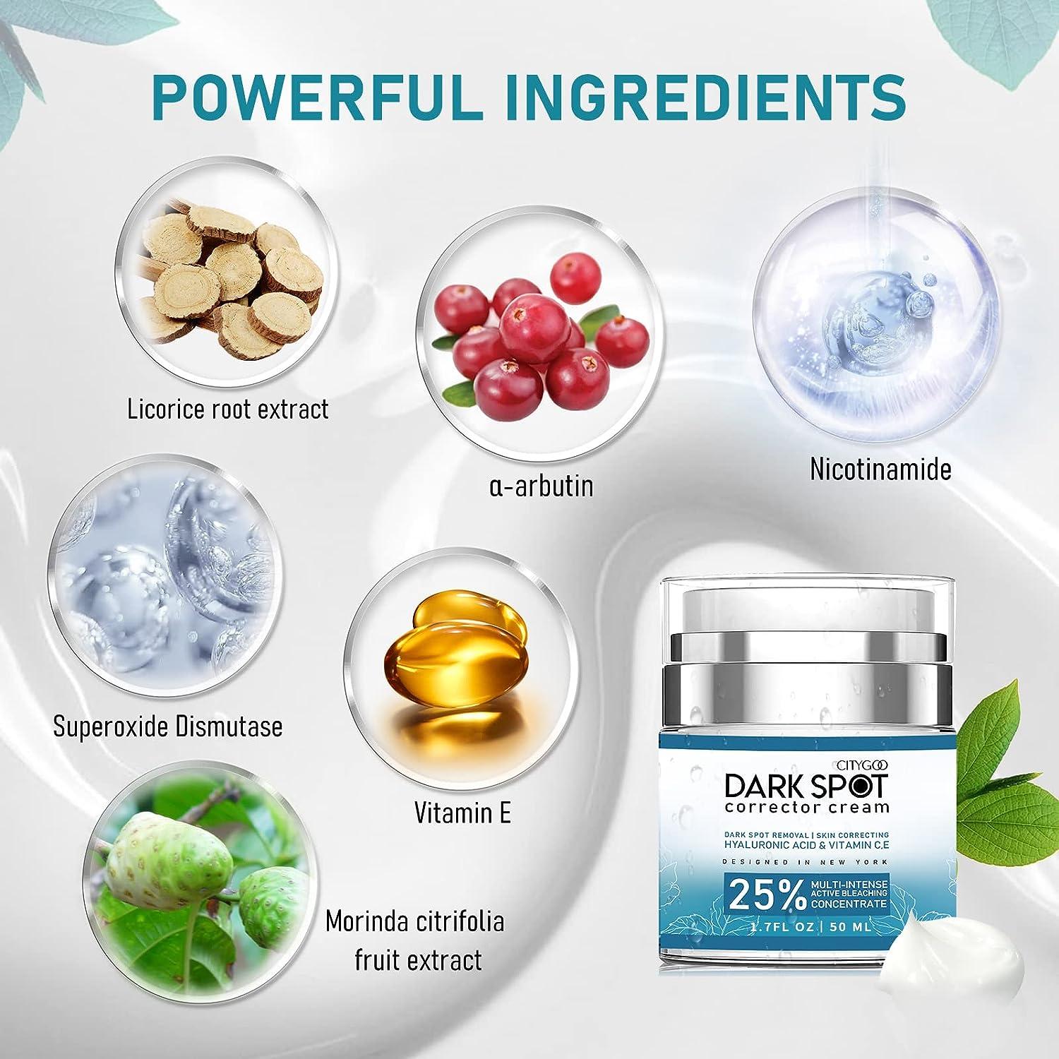 CITYGOO Dark Spot Remover Cream for Face & Body - Melasma & Hyperpigmentation Treatment with ...