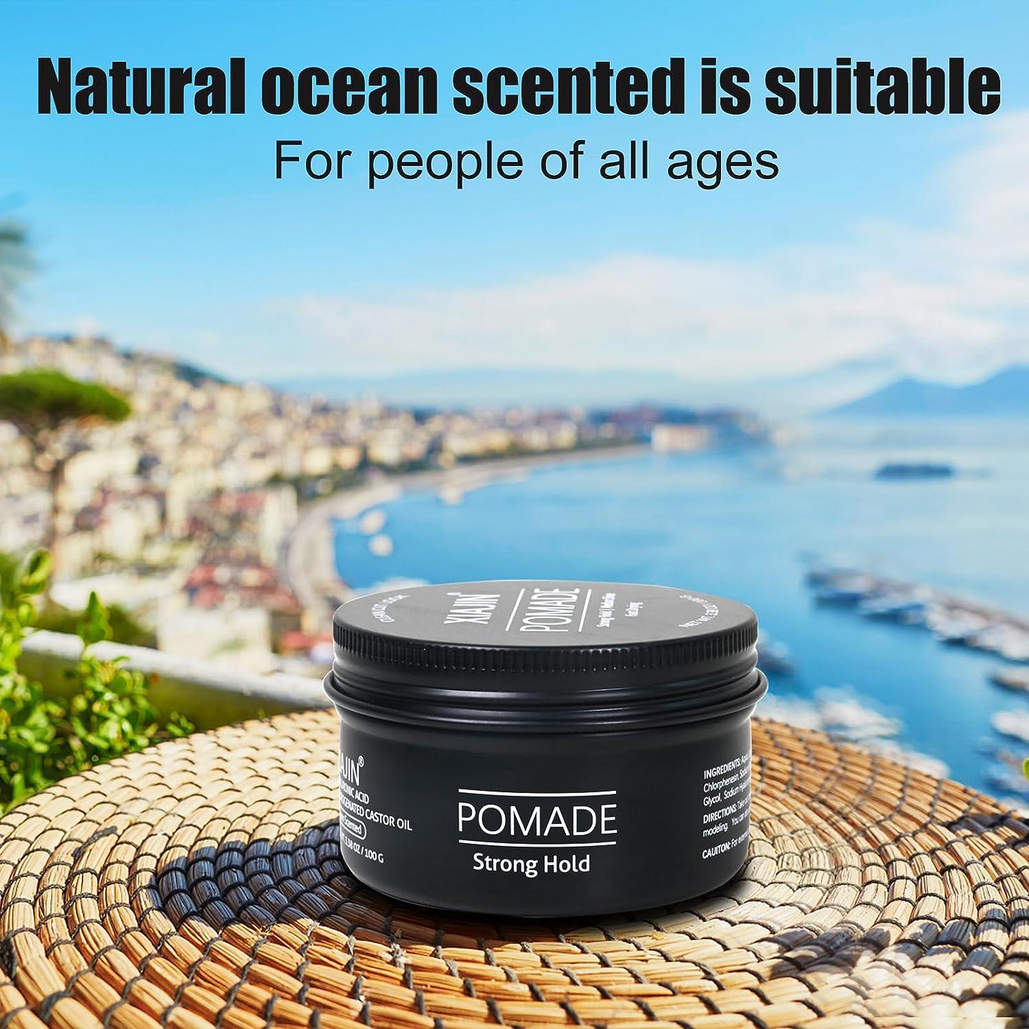 XIAJIN Hair Gel Pomade for Men - Natural Ocean Scent - 24 Hour Hold ...