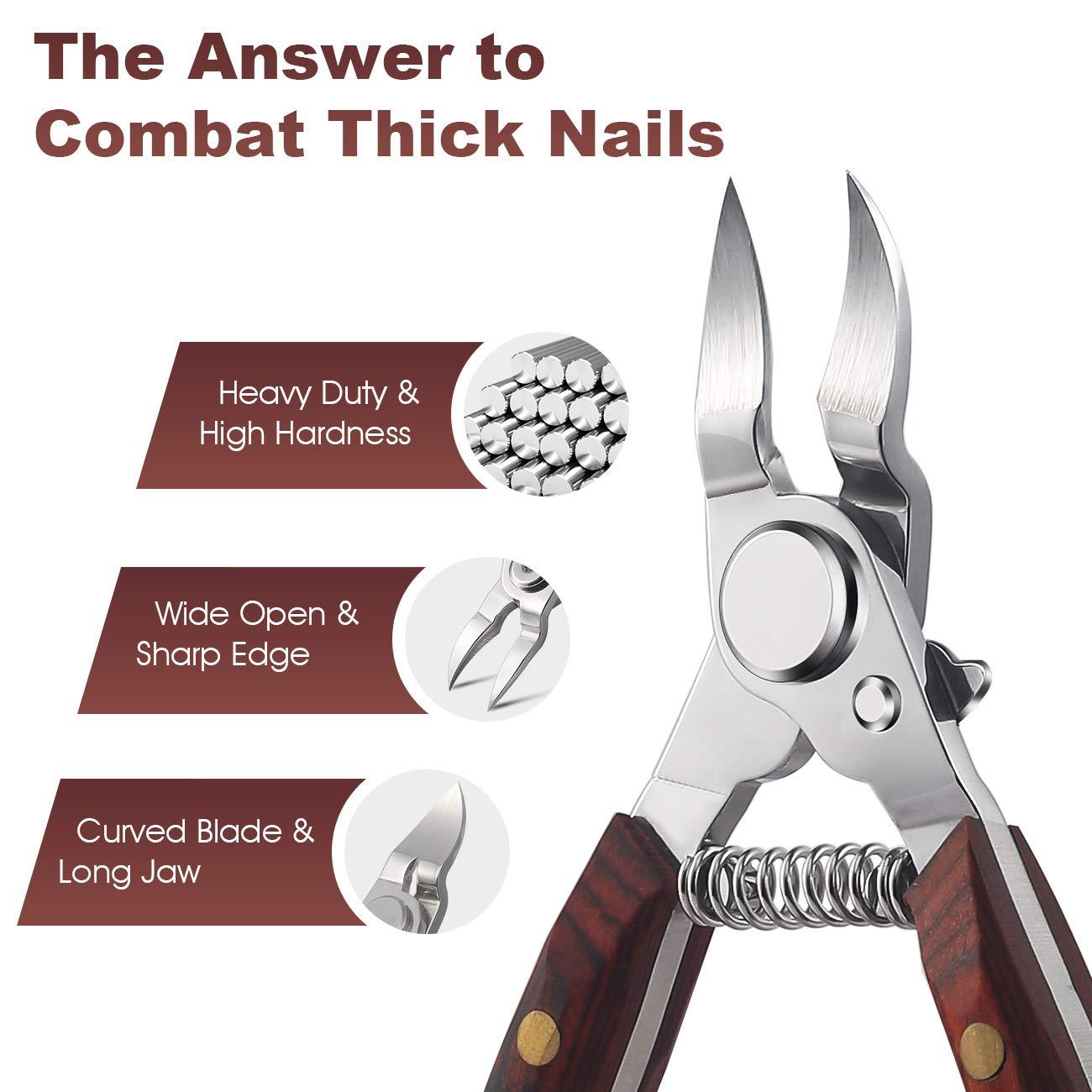 BEZOX Wooden Handle Toenail Clippers - Sharp Nail Scissors for Ingrown ...